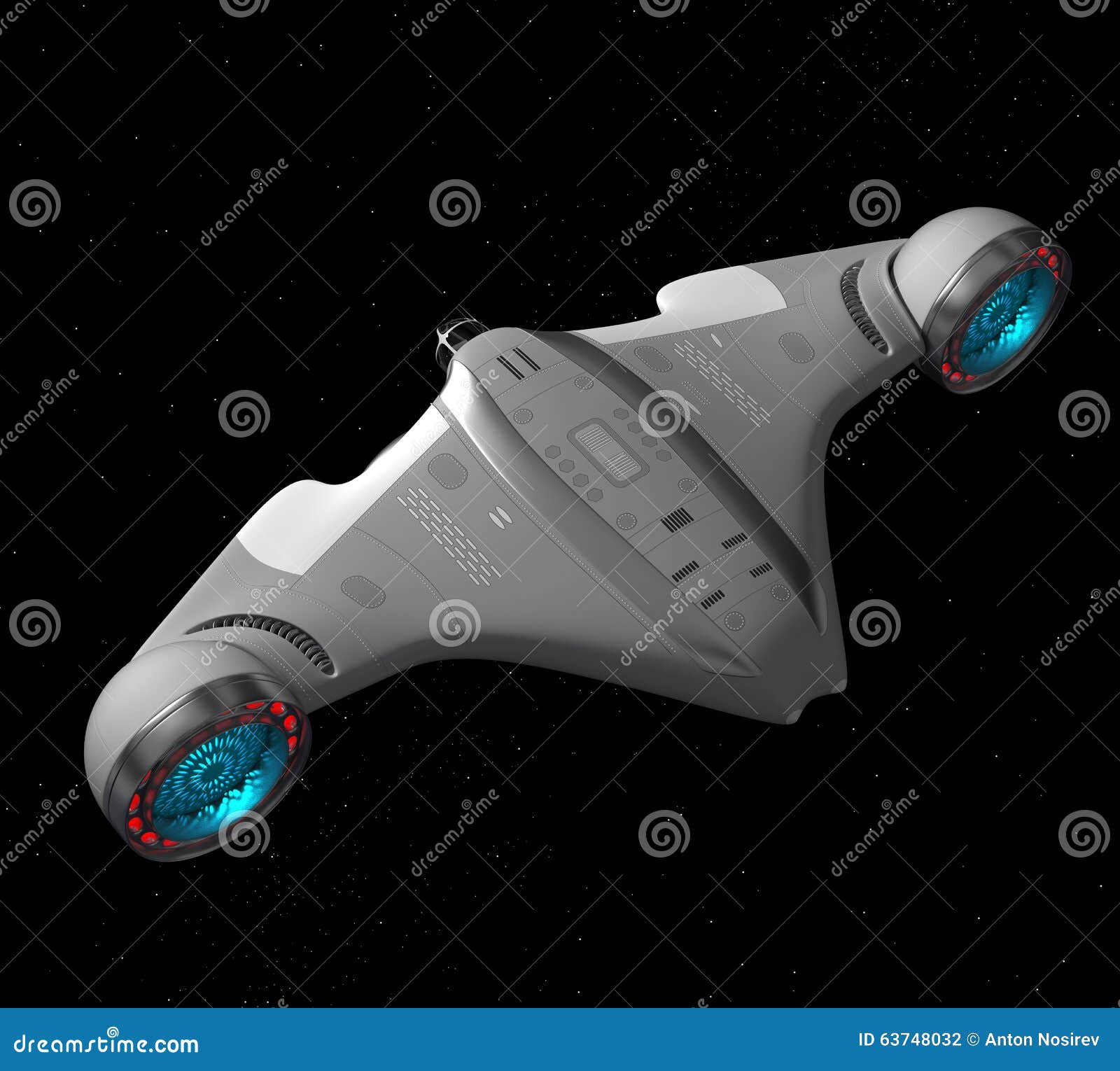 Futuristic Spaceship on Photon Stock Illustration - Illustration of ...