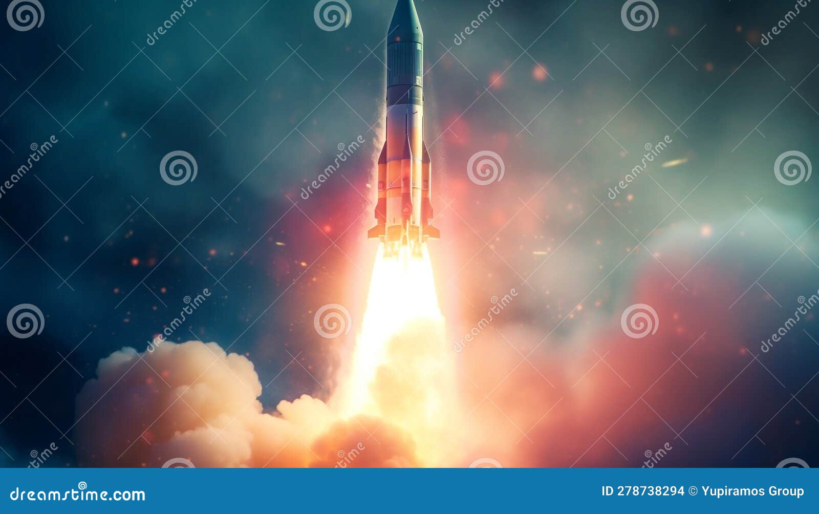 Futuristic Spaceship Takes Off into the Exploding Milky Way Galaxy ...