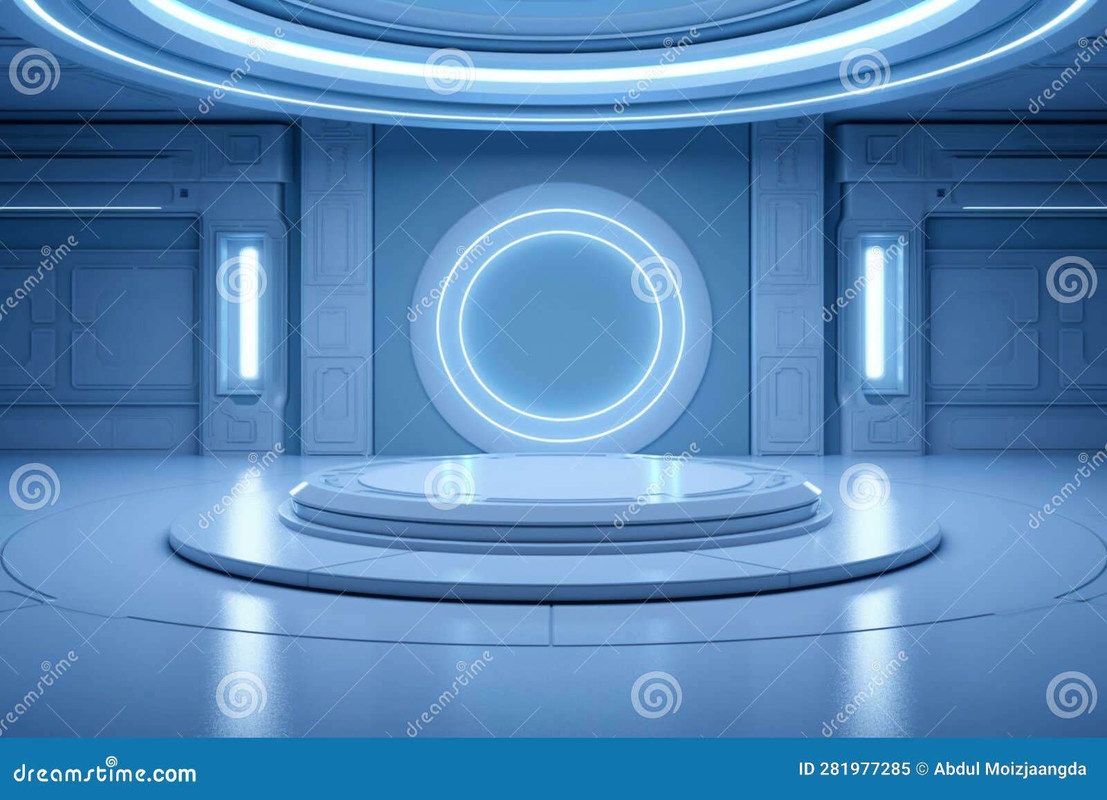 Futuristic and Spacious Round Room Showcasing an Unfurnished Interior ...