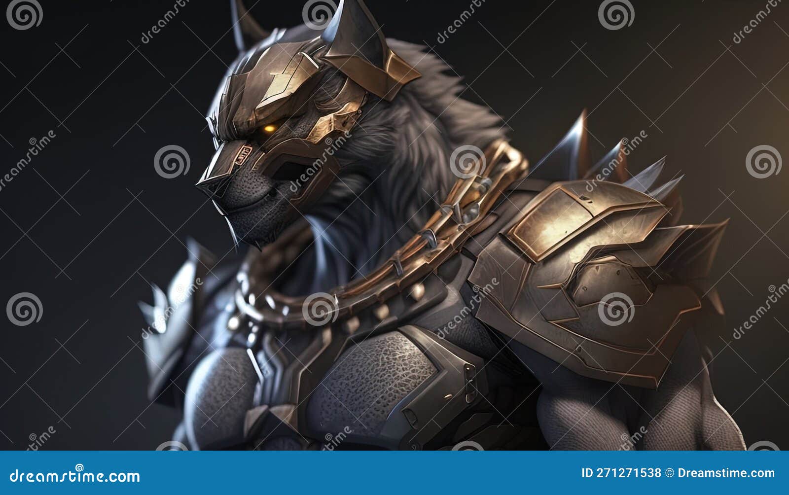 Futuristic Spartan Wolf Digital Art Illustration, Generative AI Stock ...