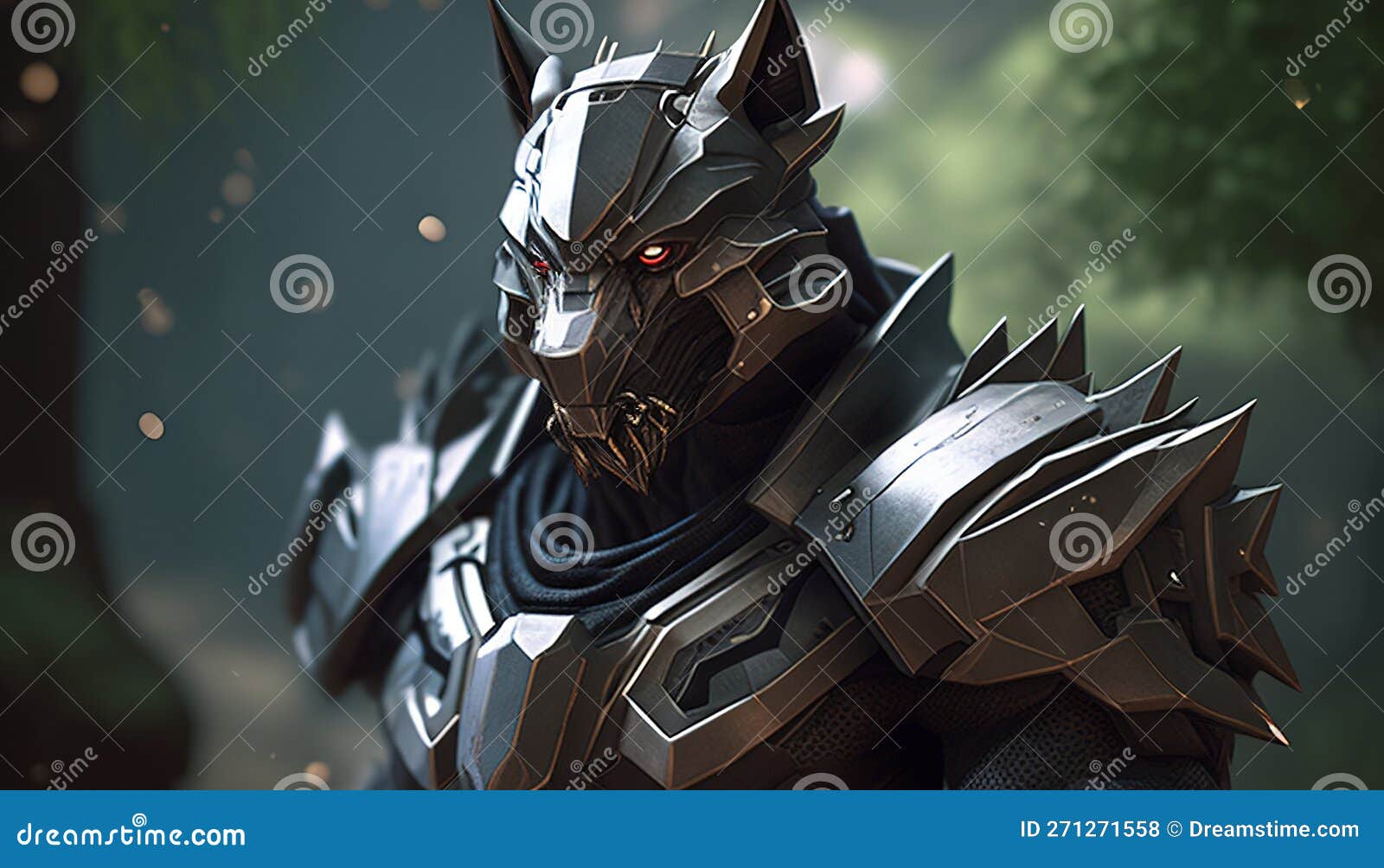 Futuristic Spartan Wolf Digital Art Illustration, Generative AI Stock ...