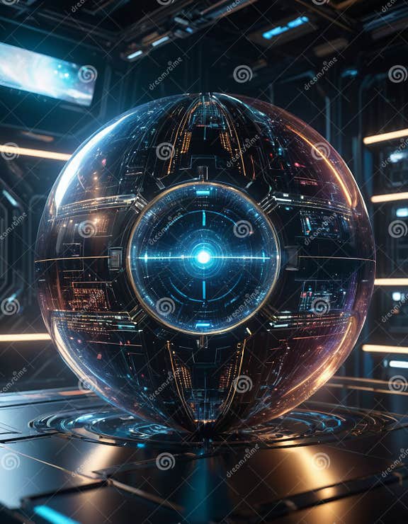 Futuristic Sphere in High-Tech Facility Stock Photo - Image of complex ...