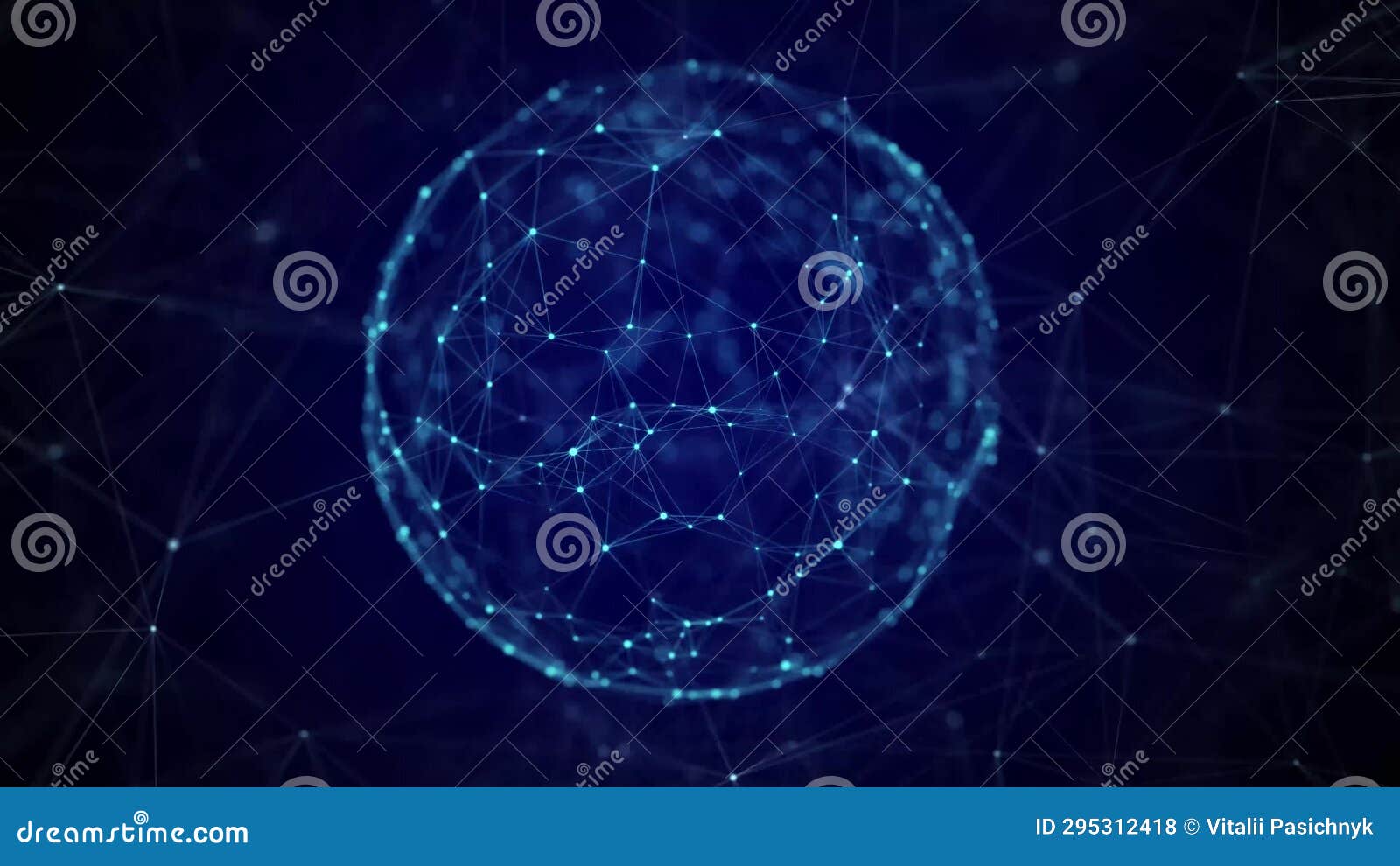 Futuristic Sphere Made of Particles. Flow of Atoms in Cyberspace. Space Energy Concept. 3D ...