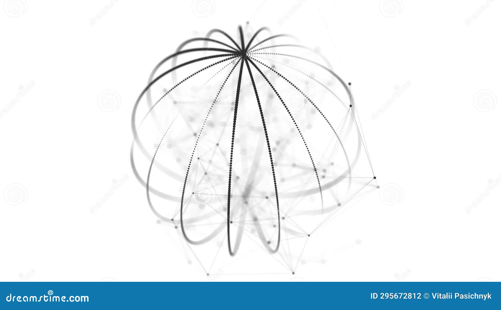 Futuristic Sphere Made of Particles. Flow of Atoms in Cyberspace. Space ...