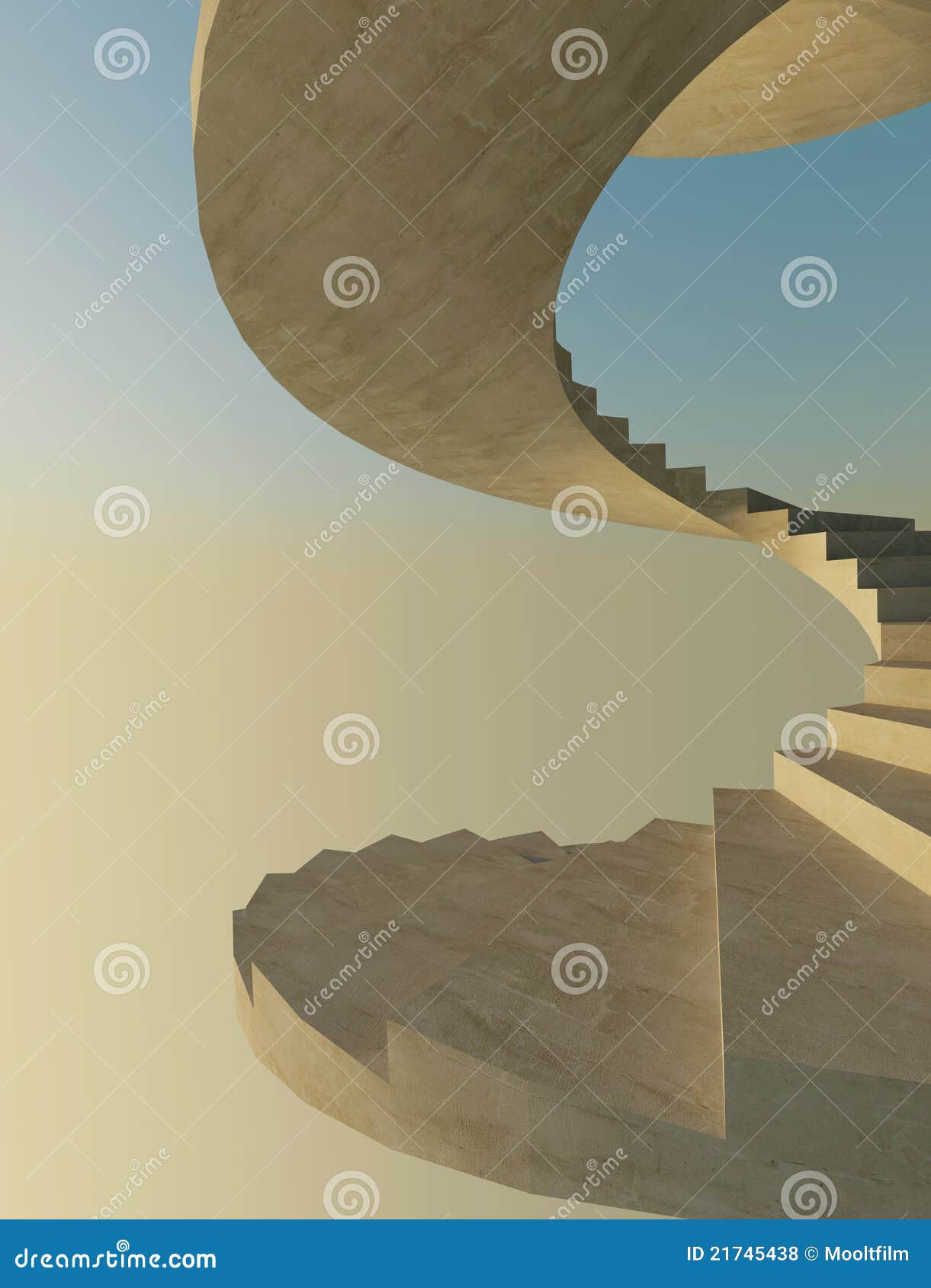 Futuristic Spiral Staircase Stock Illustration - Illustration of close ...