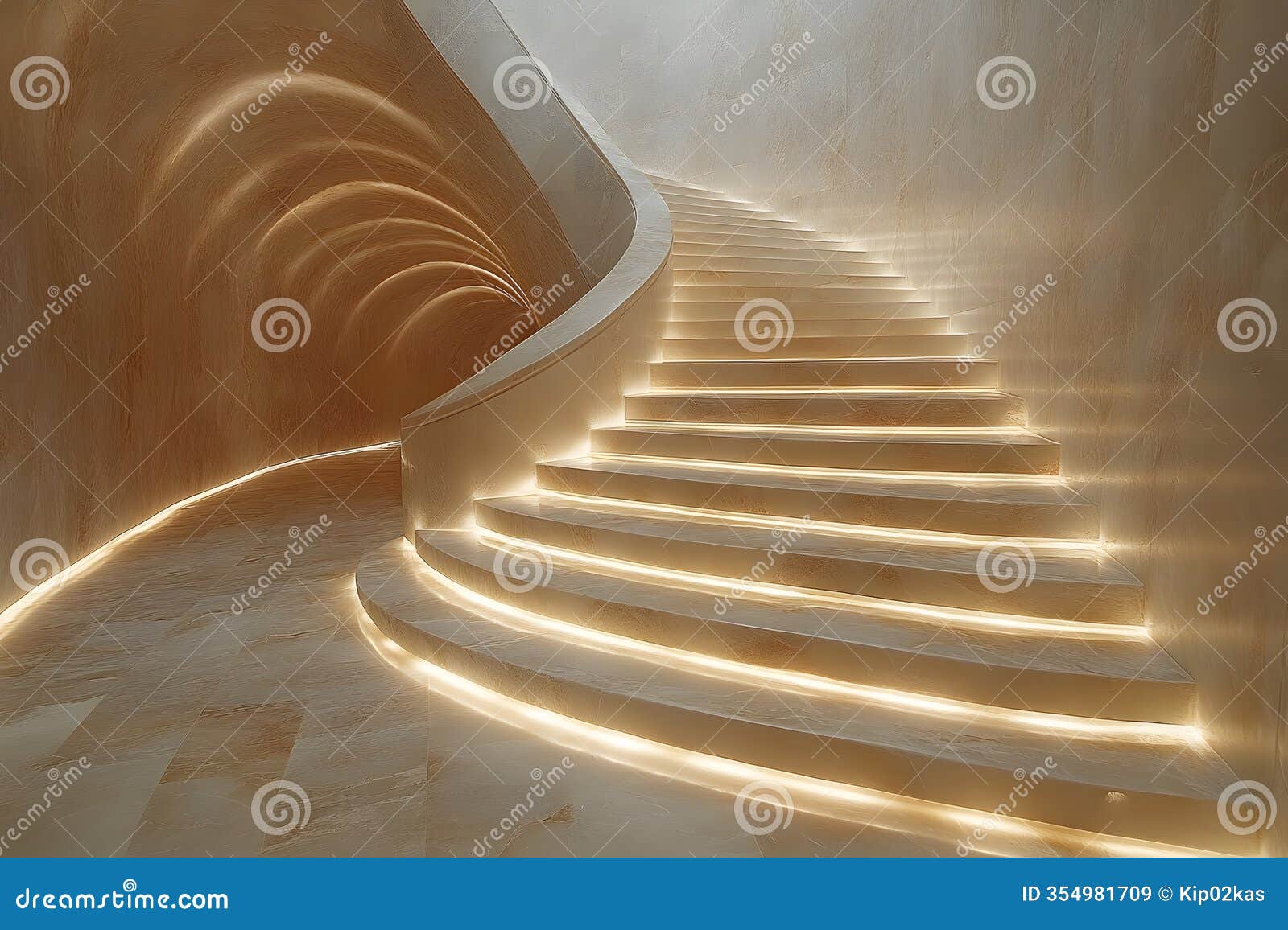 Futuristic Spiral Staircase with Ambient Lighting for Modern ...
