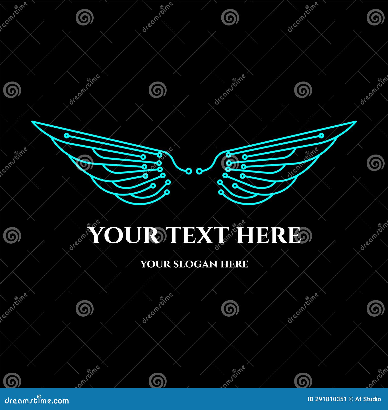 Futuristic Spread Wings Tech Logo Design Stock Vector - Illustration of ...