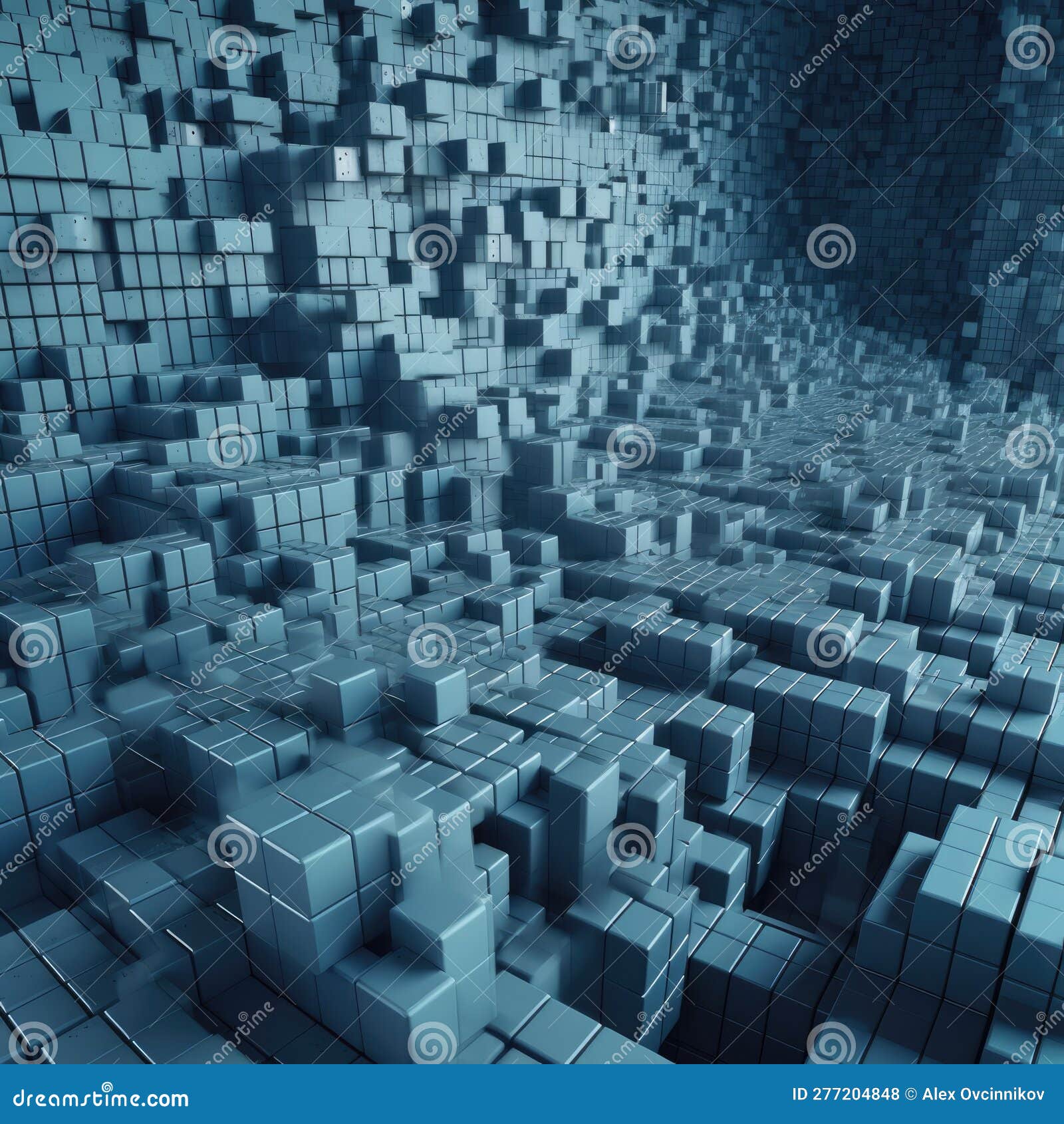 Futuristic Square Block Structure Wall Texture with High-Tech Lighting ...