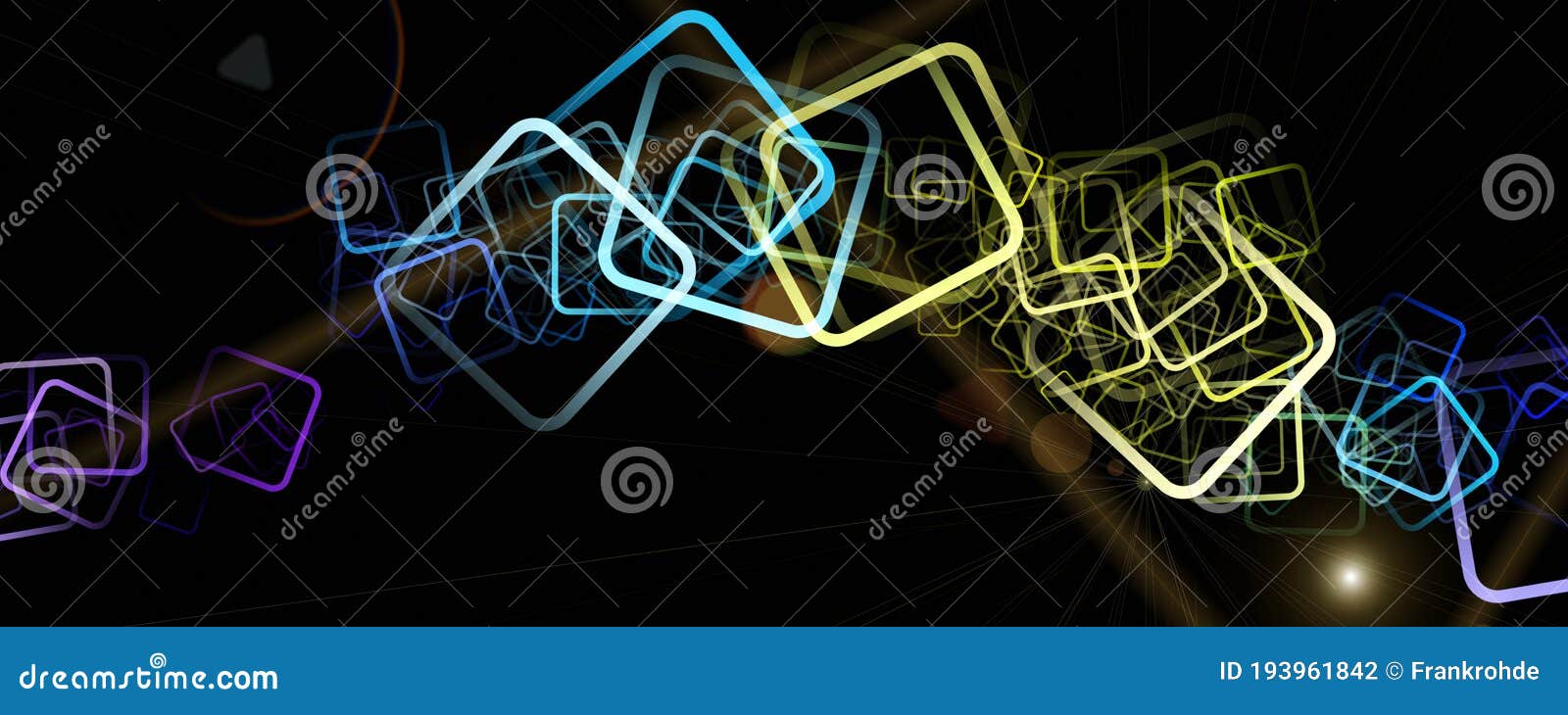 Futuristic Square Panorama Design Illustration with Light Stock ...