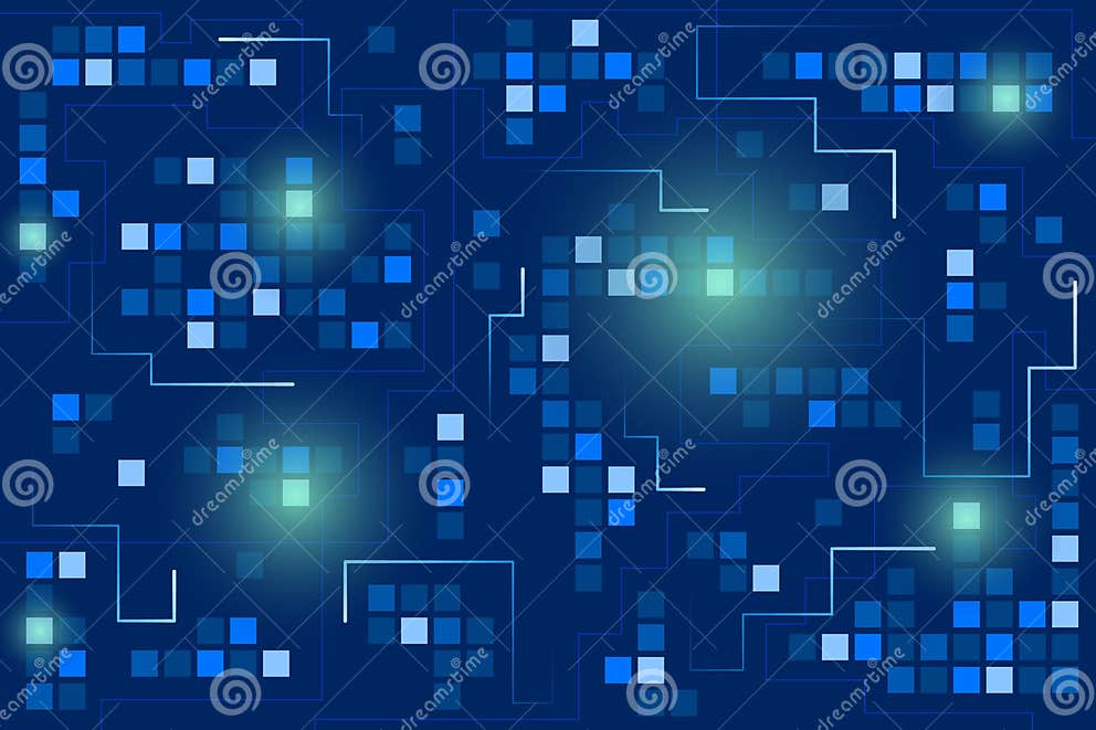 Futuristic Square Pixels Technology Background. Stock Vector ...