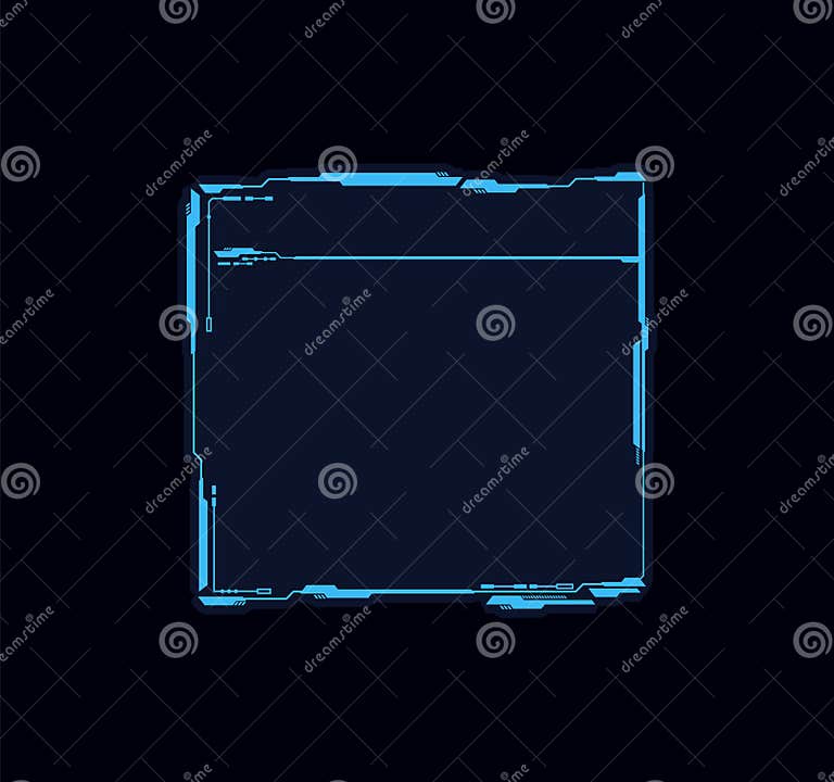 Futuristic Square Shape Border, Vector Information Call Bar Digital ...