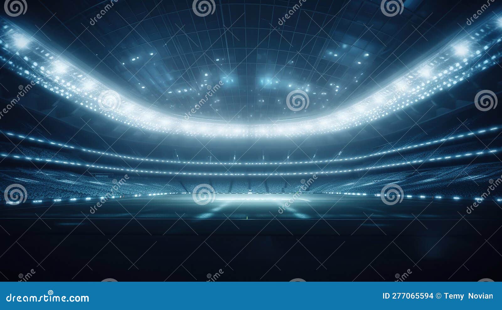 Futuristic Stadium with Lights Shining on it. Generative Ai Stock ...