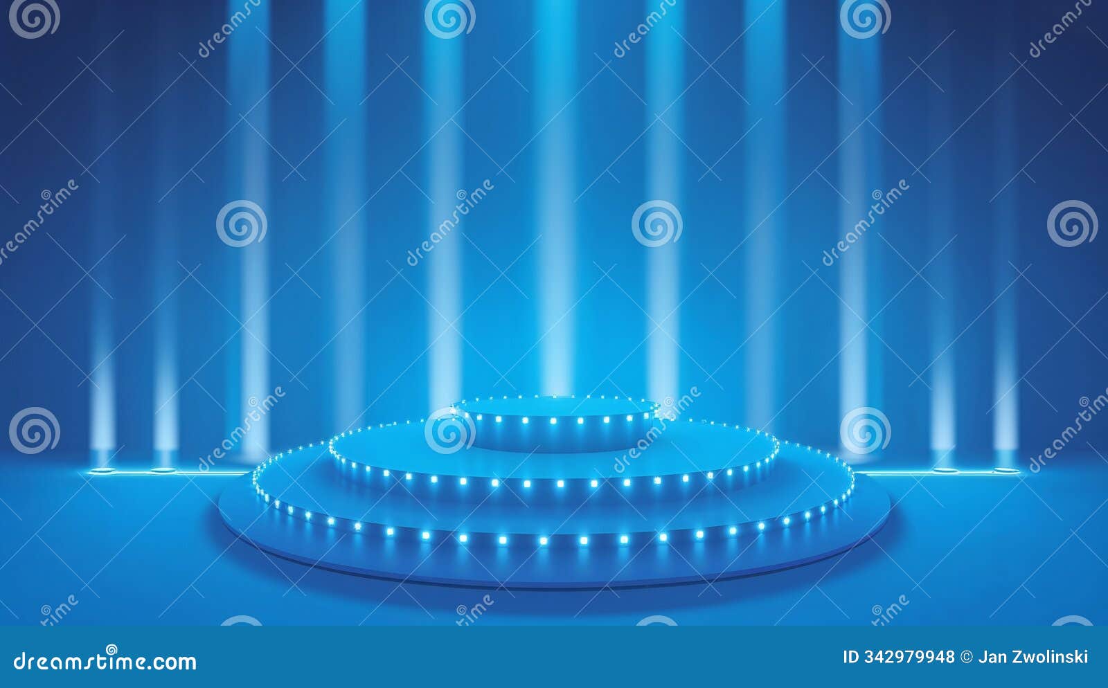 Futuristic Stage Design with Layered Circular LED Platforms Stock ...