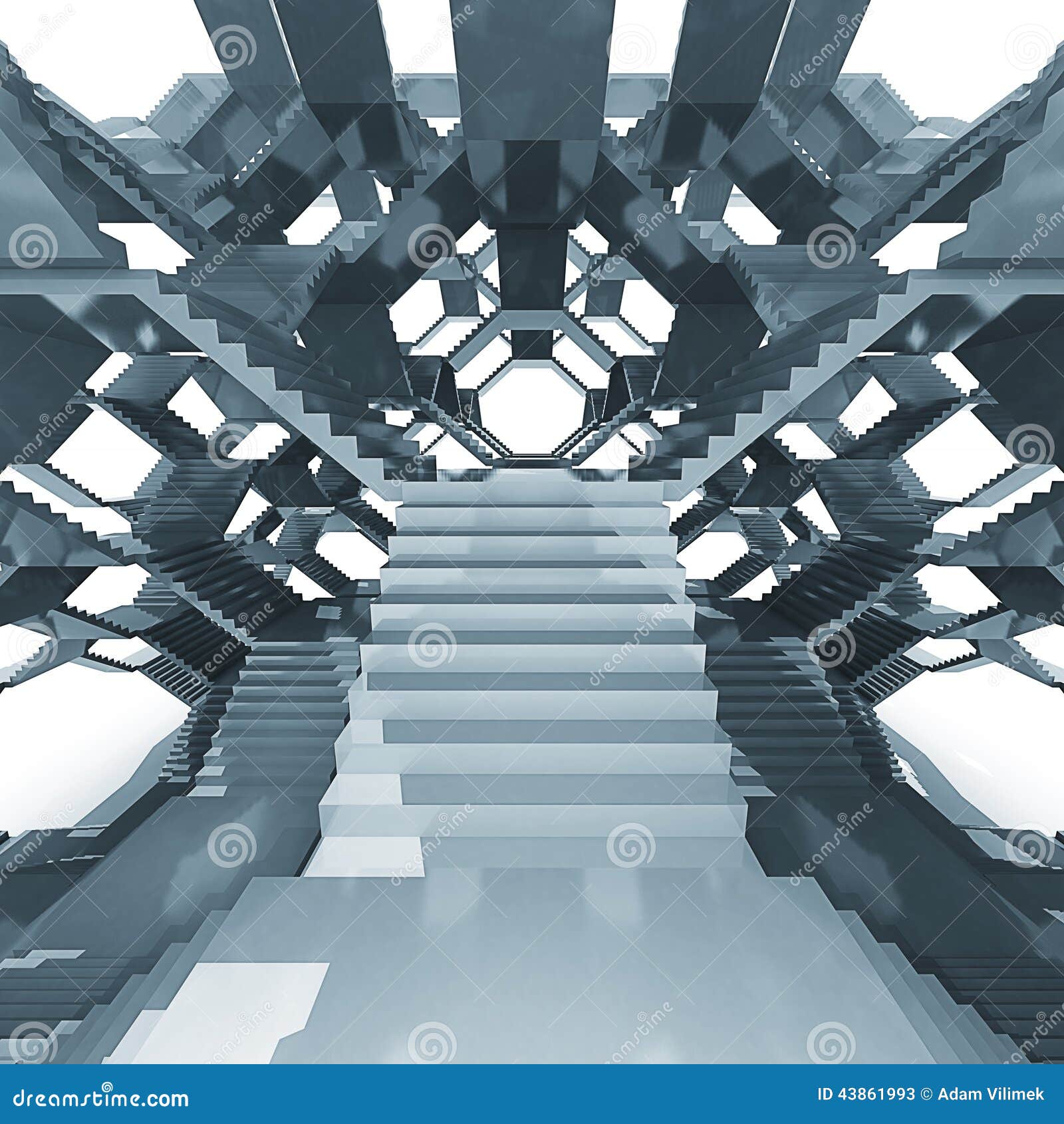 Futuristic Staircase Architecture Structure Composition Stock ...