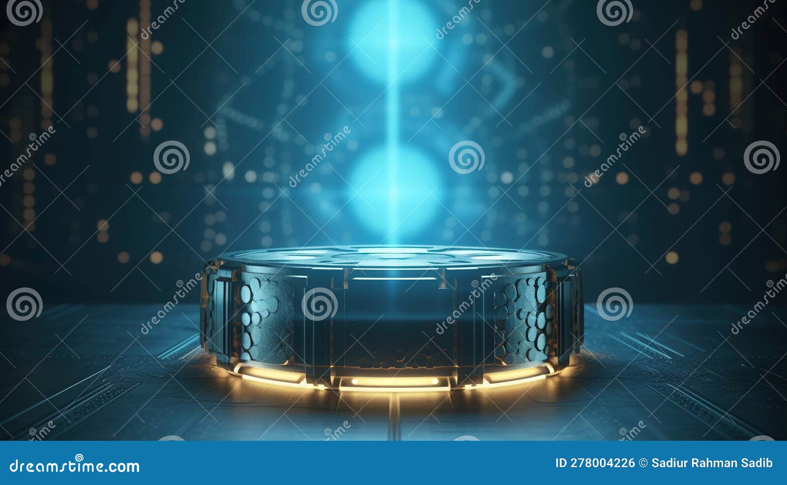 Futuristic Stand or Podium Background. Sci-fi Technology Display ...