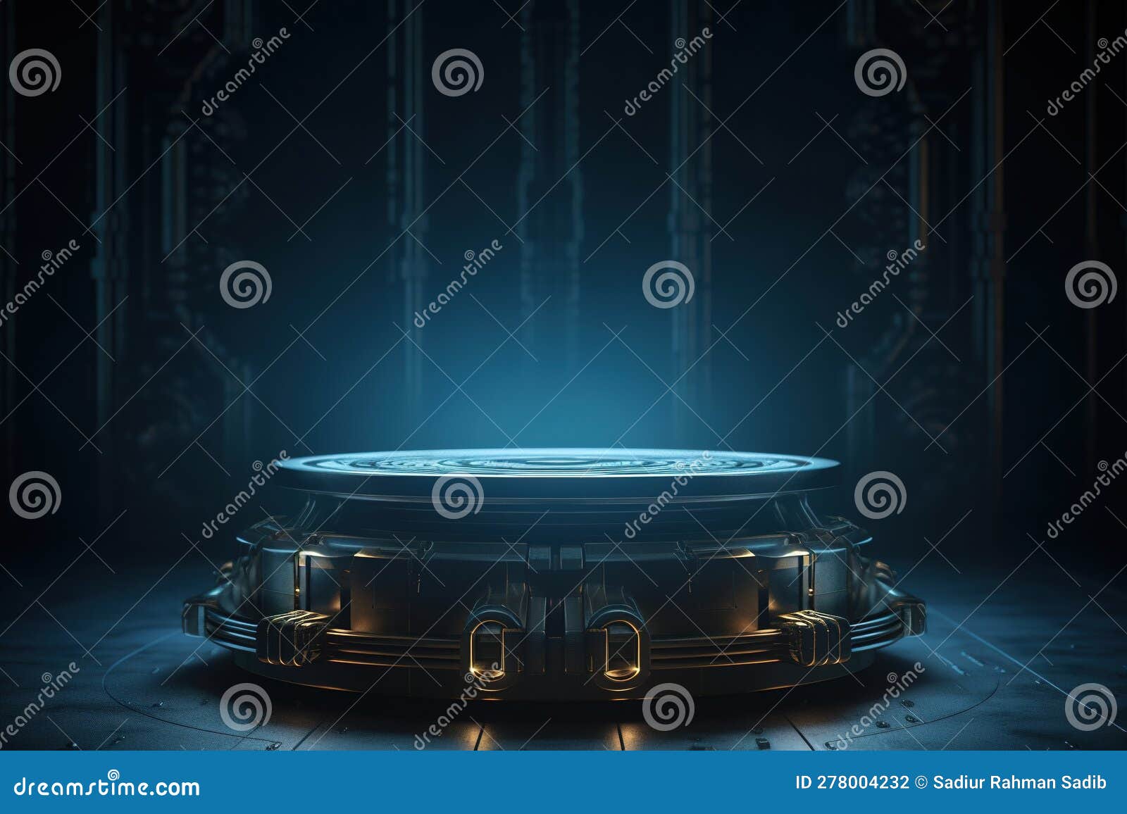 Futuristic Stand or Podium Background. Sci-fi Technology Display ...