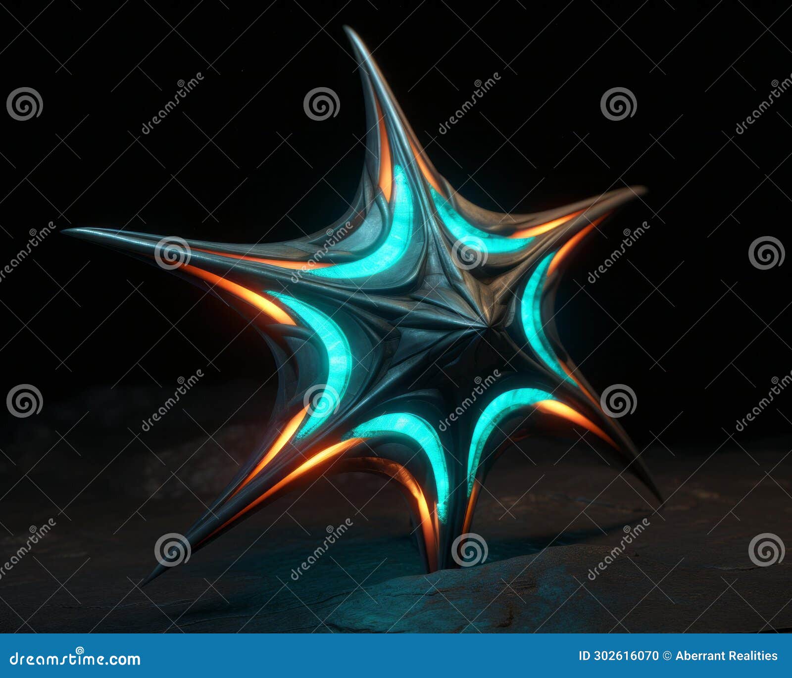 A Futuristic Star with Glowing Lights on it Stock Illustration ...