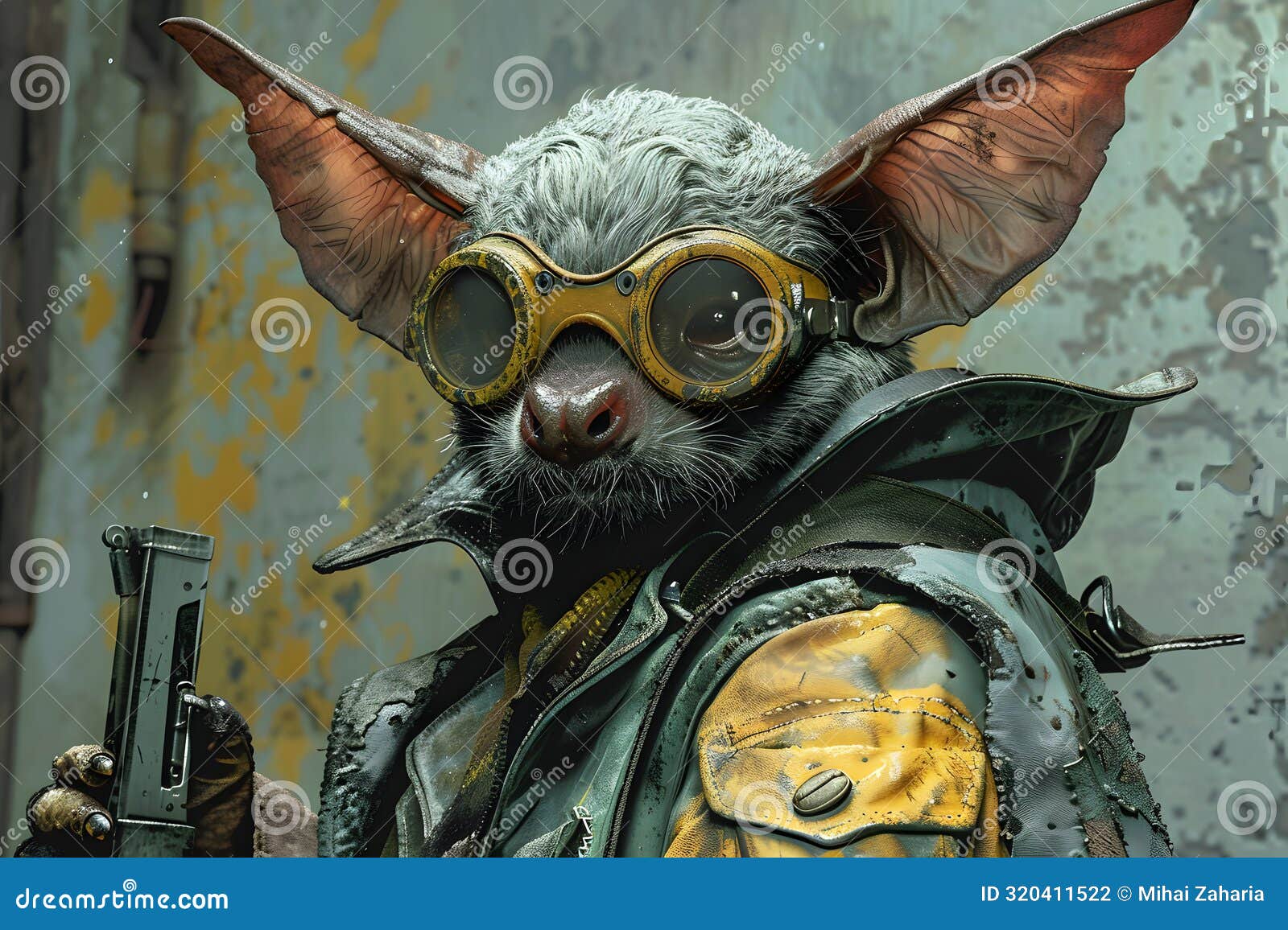 Futuristic Steampunk Bat Illustration. Generative AI Stock Illustration ...