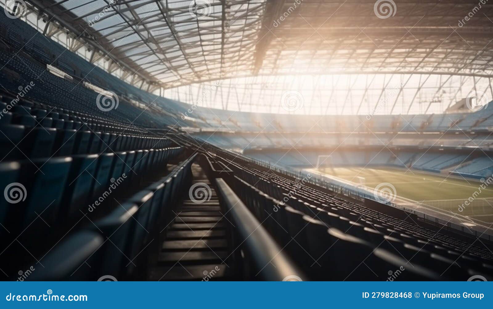 Futuristic Steel Corridor with Vanishing Point and Empty Absence ...