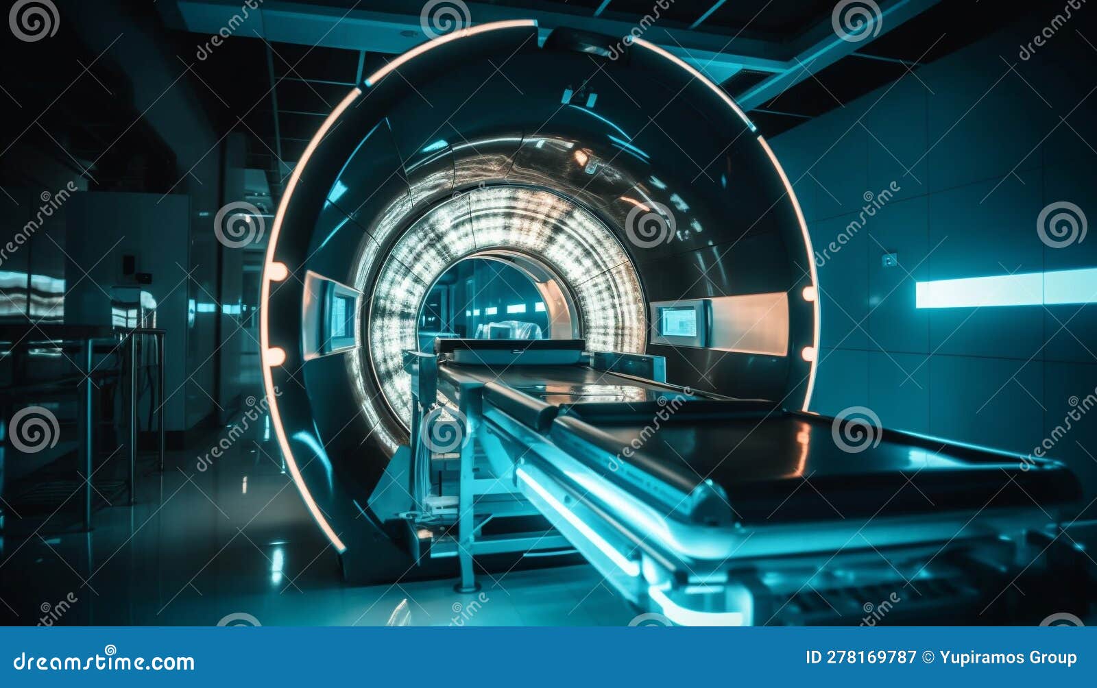 Futuristic Steel Machinery Illuminates Modern Underground Corridor ...