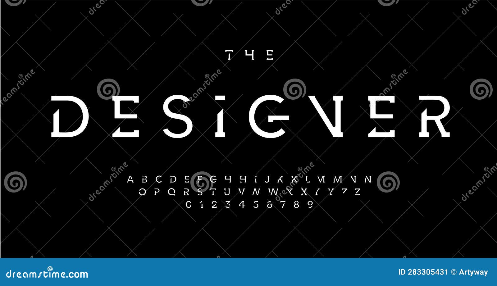 Futuristic Stencil Alphabet, Minimalistic High-tech Font for Future ...