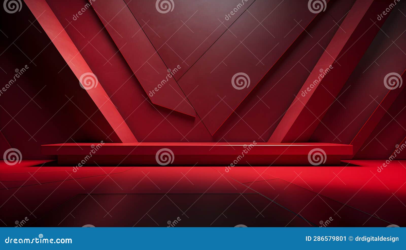 Futuristic Studio Background in Ruby Colors. Elegant Room for Product ...