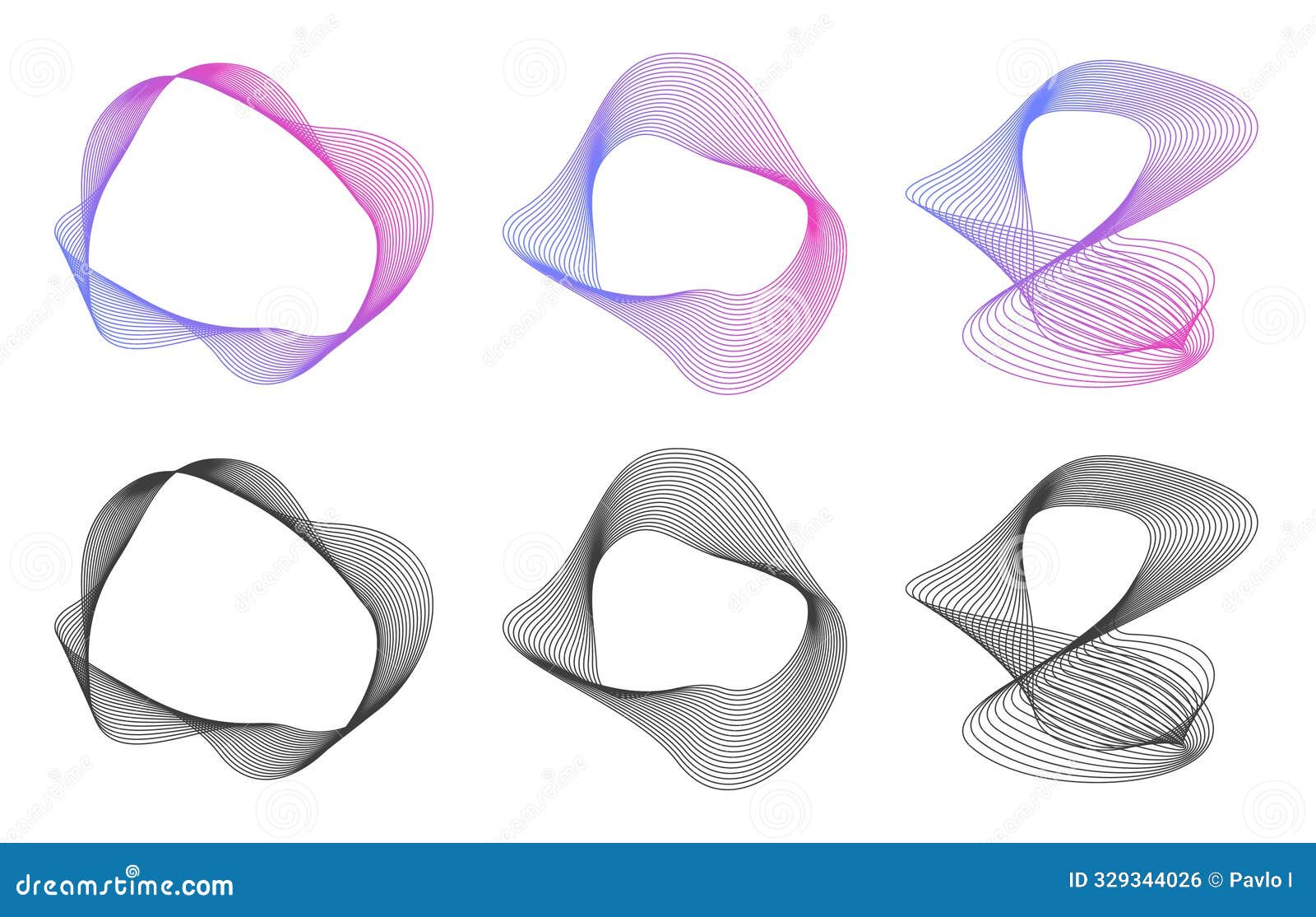 Futuristic Style Element Collection, Geometric Distortion Grid Gradient ...