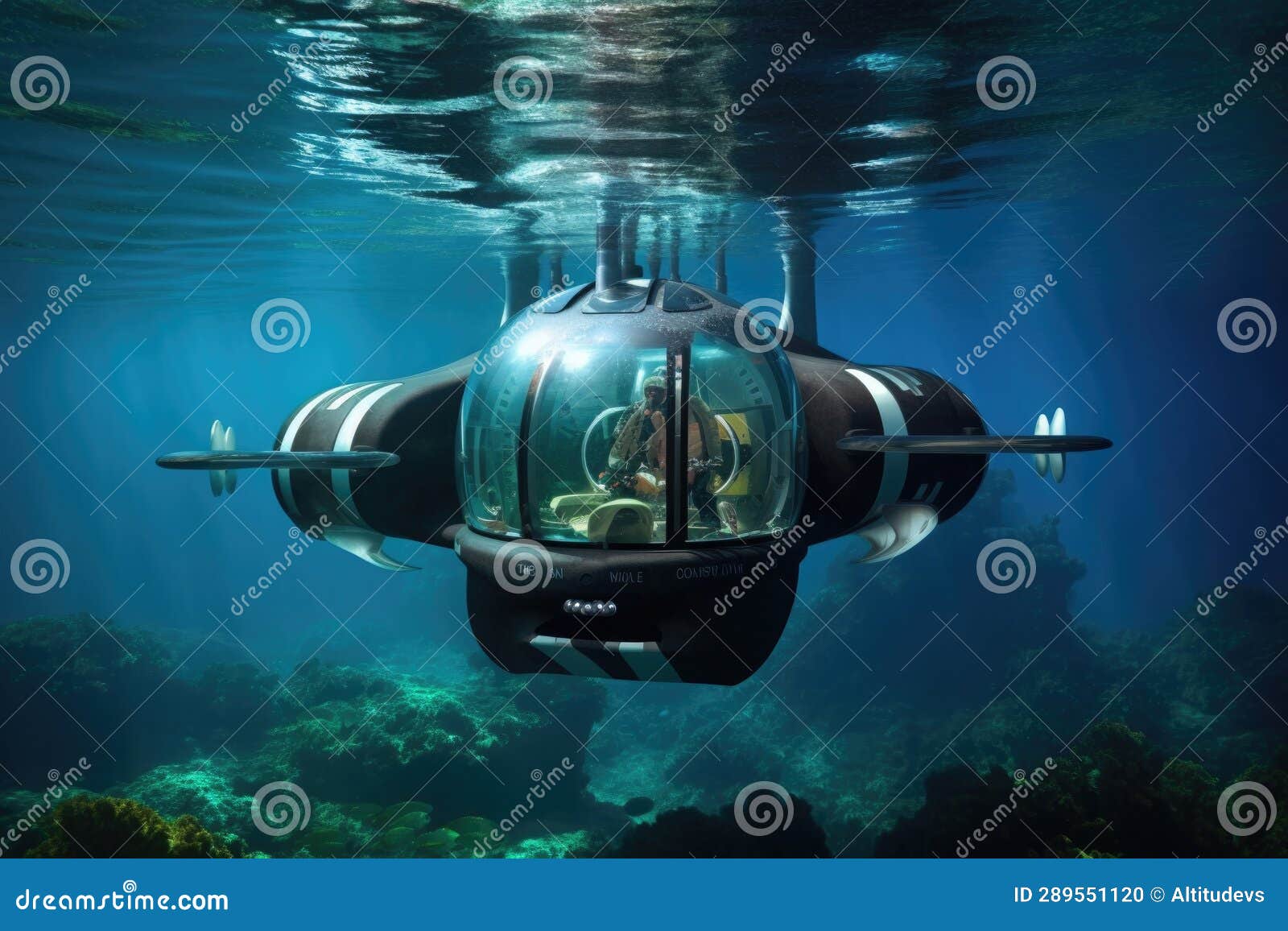 Futuristic Submarine with Sleek Exterior in Open Ocean Stock Photo ...