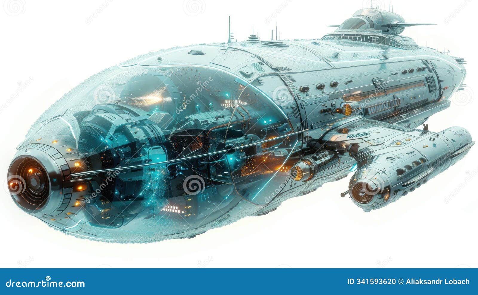 Futuristic Submarine on a White Background. Modern Submarine Stock ...