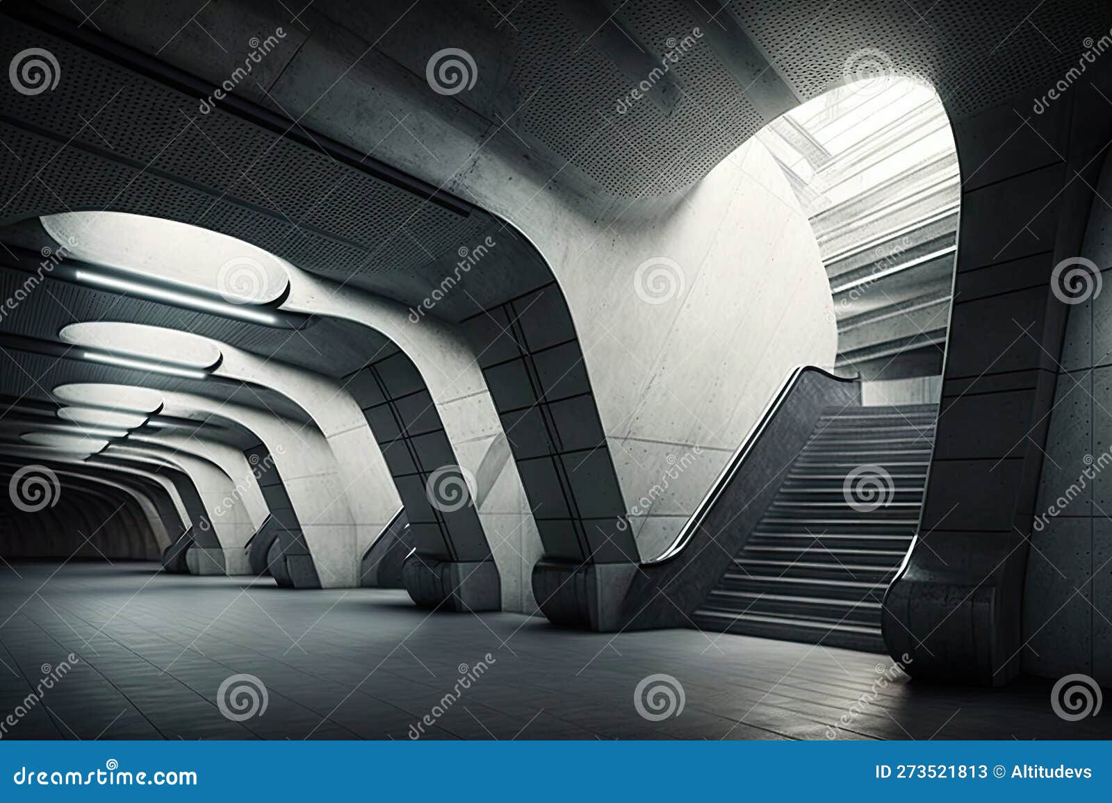 Futuristic Subway Station with Sleek Design and Advanced Technology ...