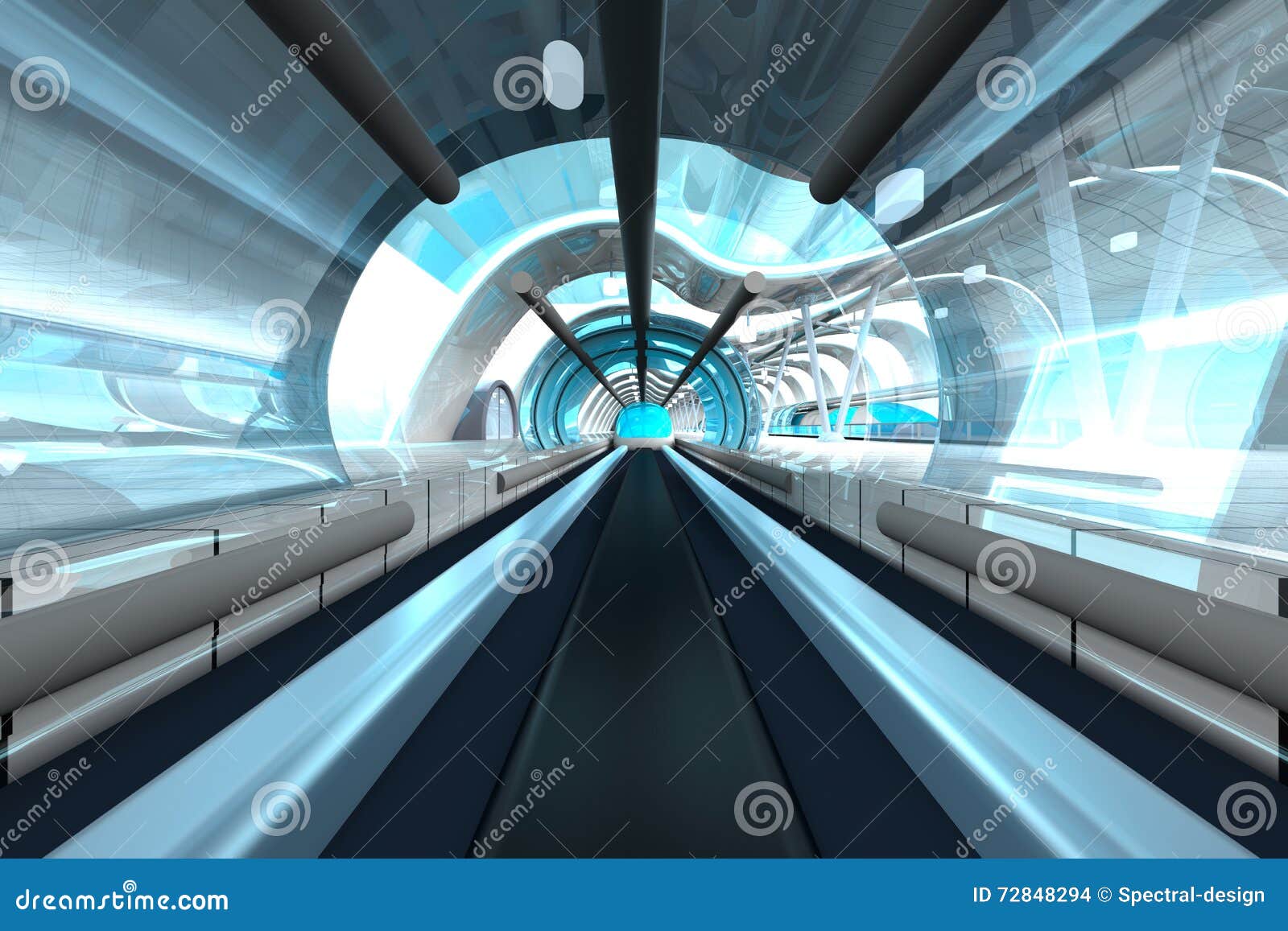 Futuristic Subway Station stock photo. Image of indoor - 72848294