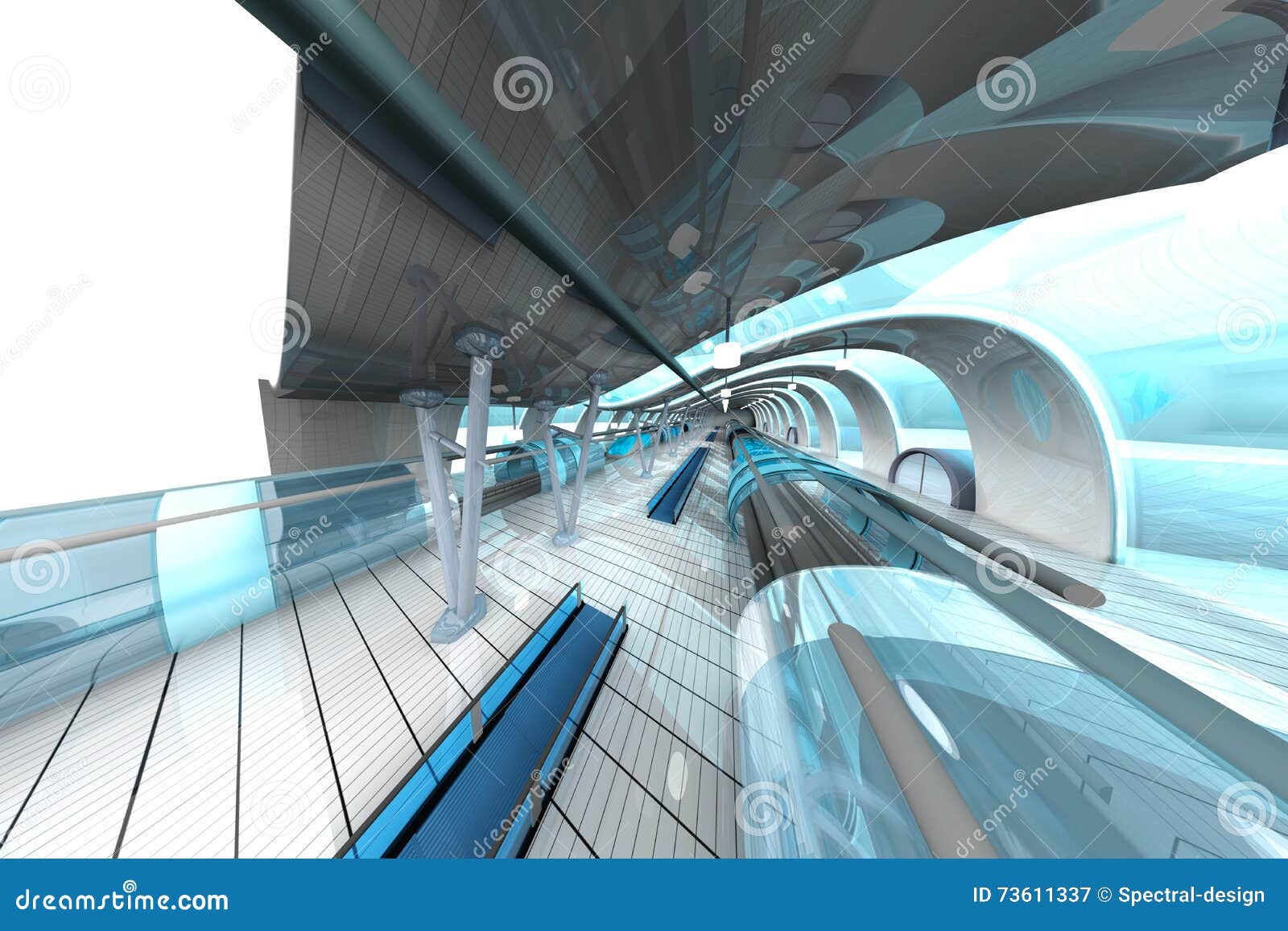 Futuristic Subway Station stock image. Image of rail - 73611337