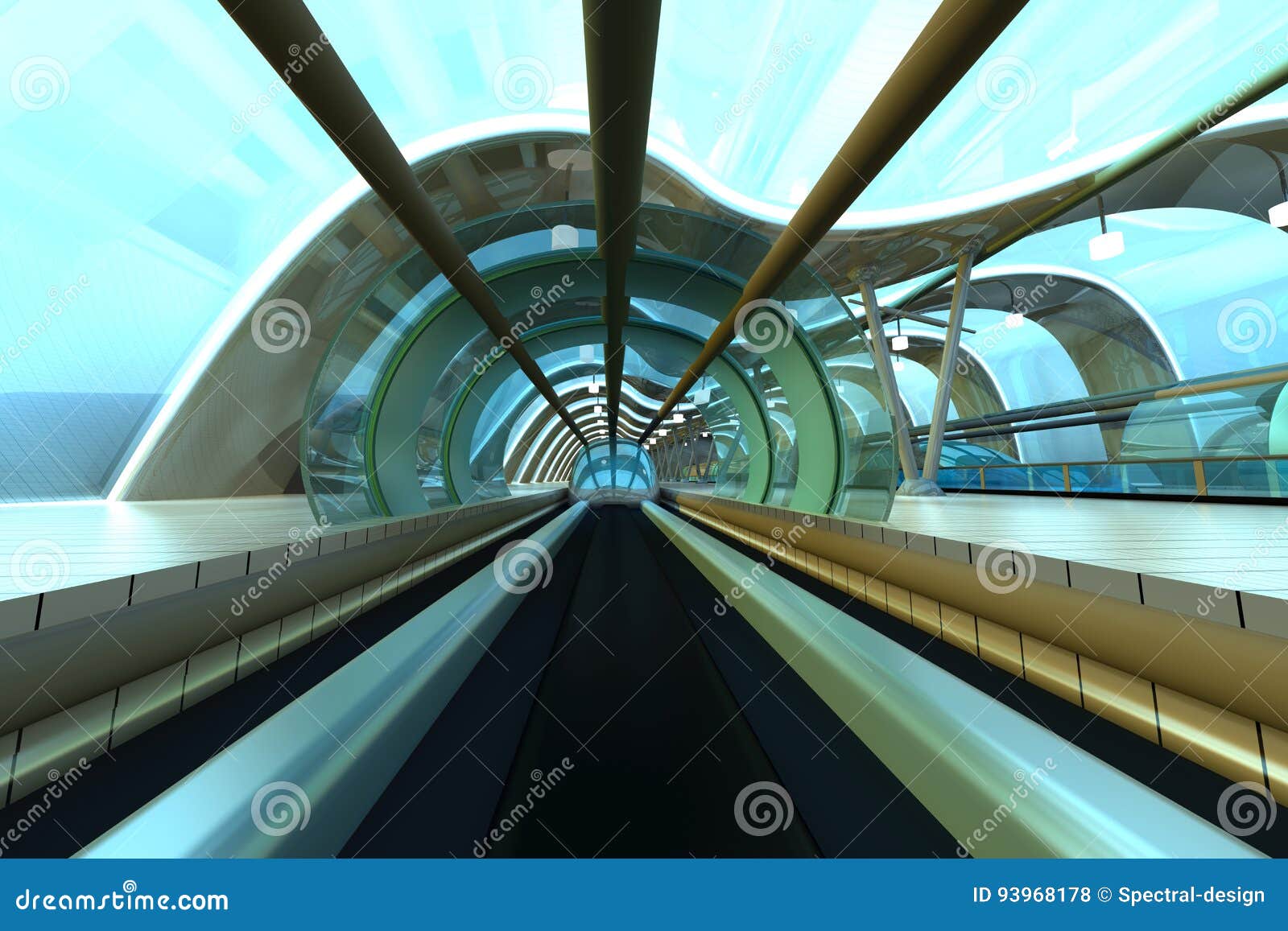 Futuristic Subway Station stock illustration. Illustration of modern ...