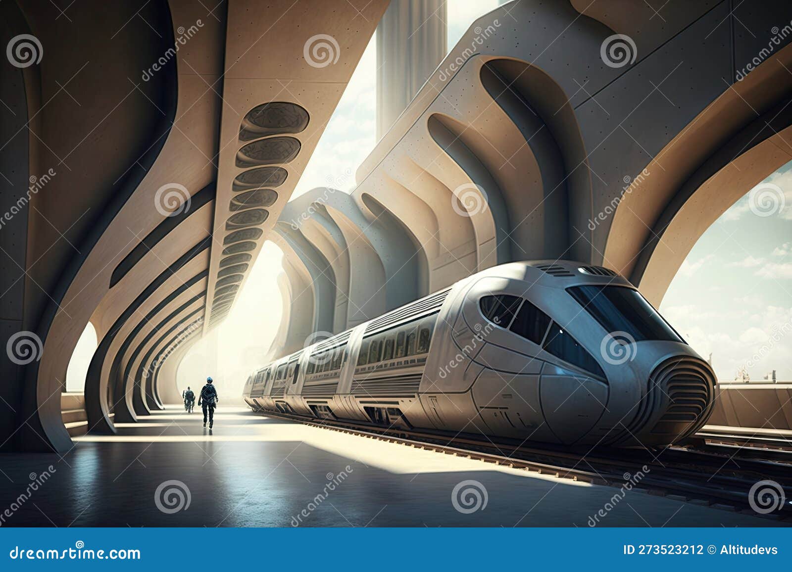 Futuristic Subway System, with Sleek and Modern Trains and Futuristic ...