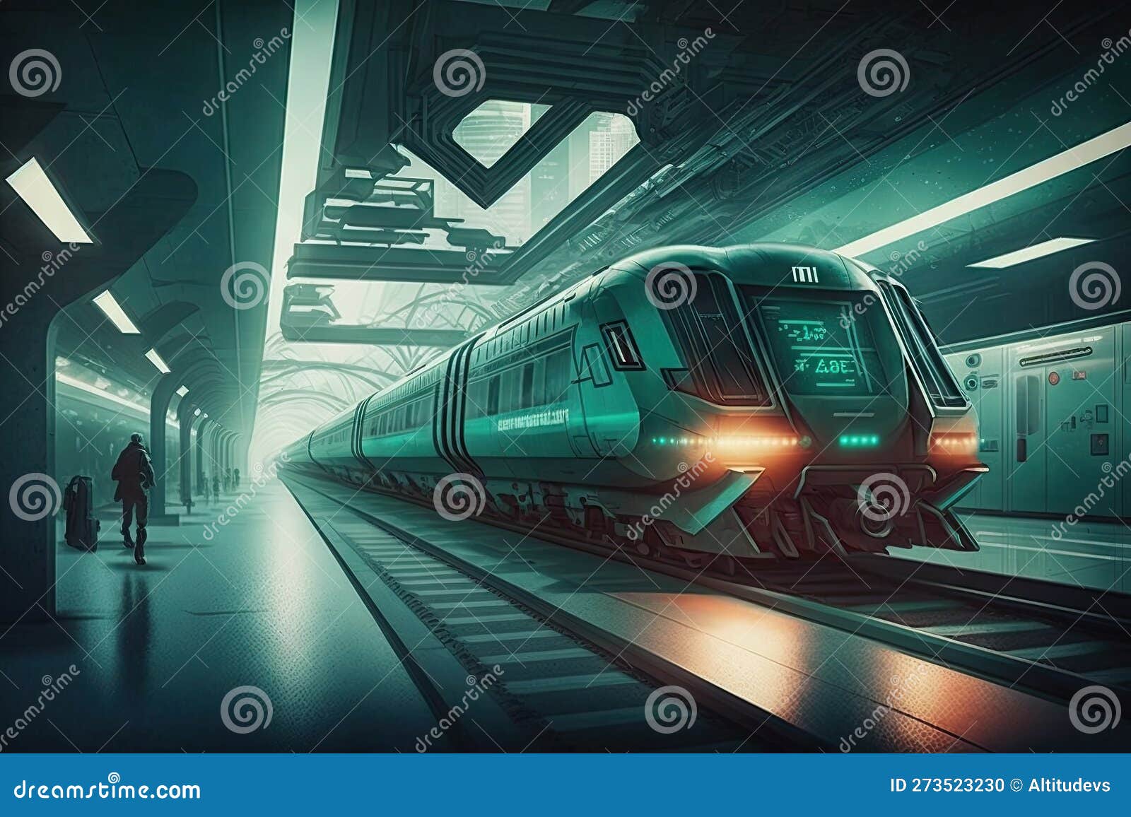 Futuristic Subway System, with Sleek and Modern Trains and Futuristic ...