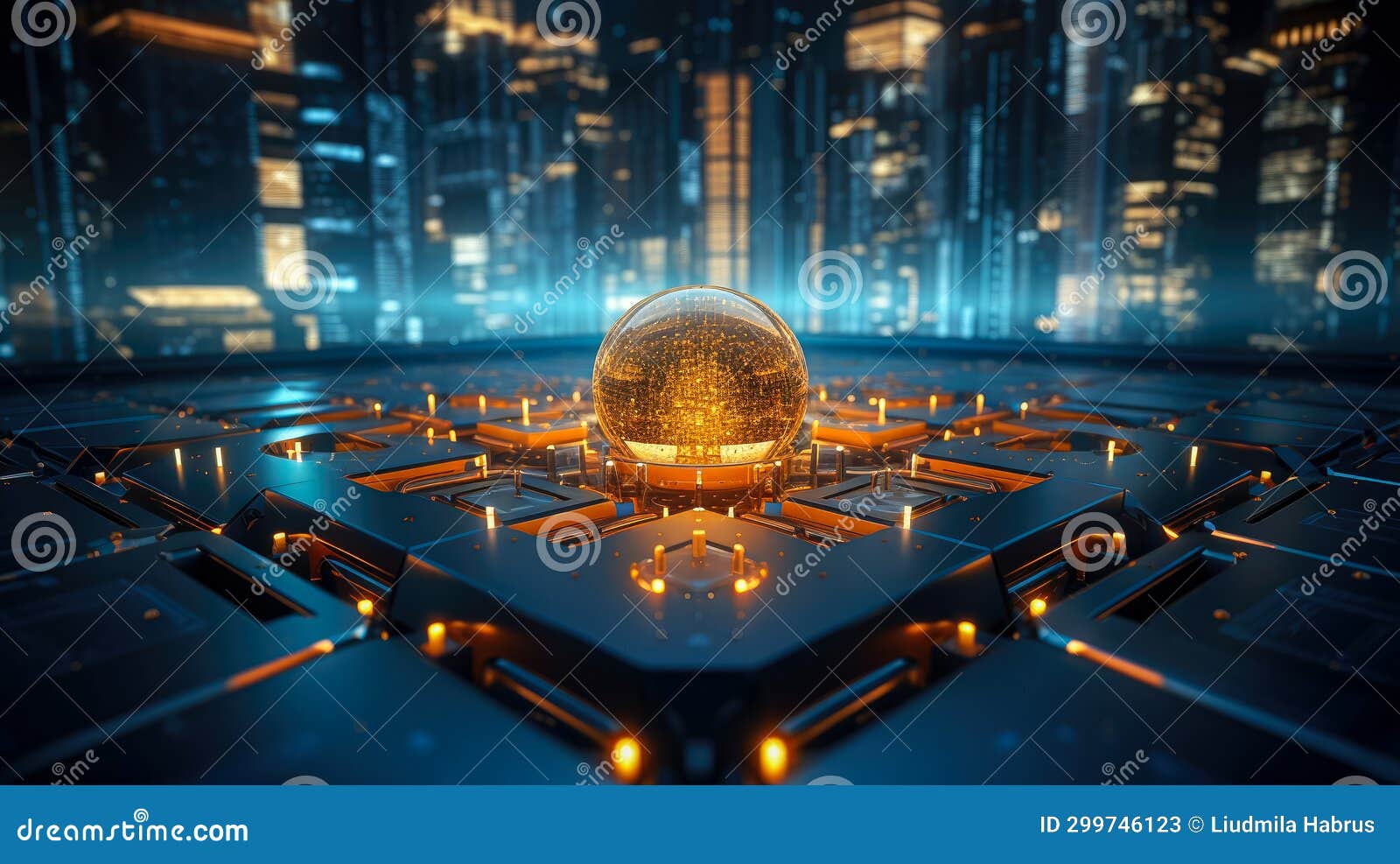Futuristic Supercomputer in the Form of a Ball Stock Image - Image of ...
