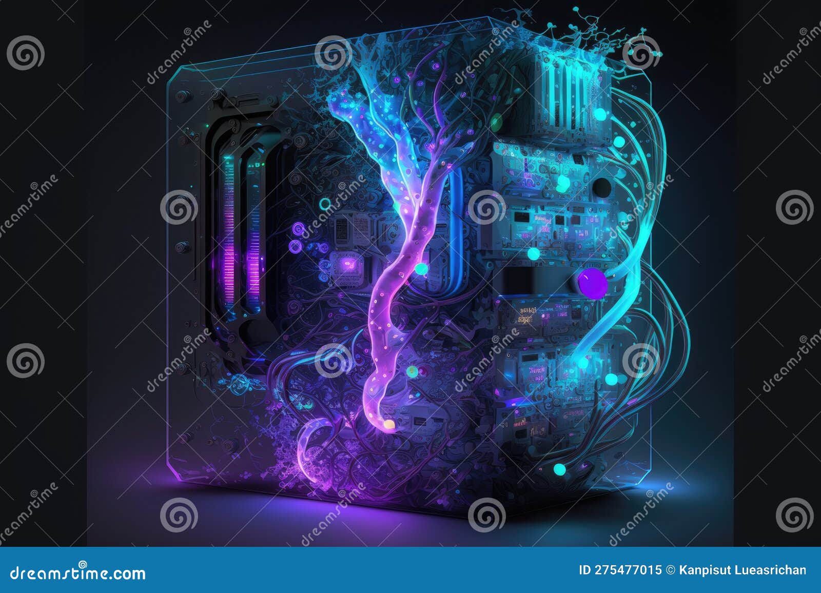 Futuristic Supercomputer Technology Concept. AI Generated Stock Image ...