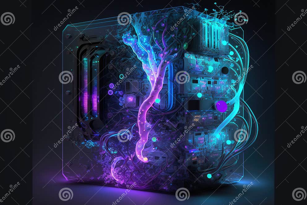 Futuristic Supercomputer Technology Concept. AI Generated Stock Image ...