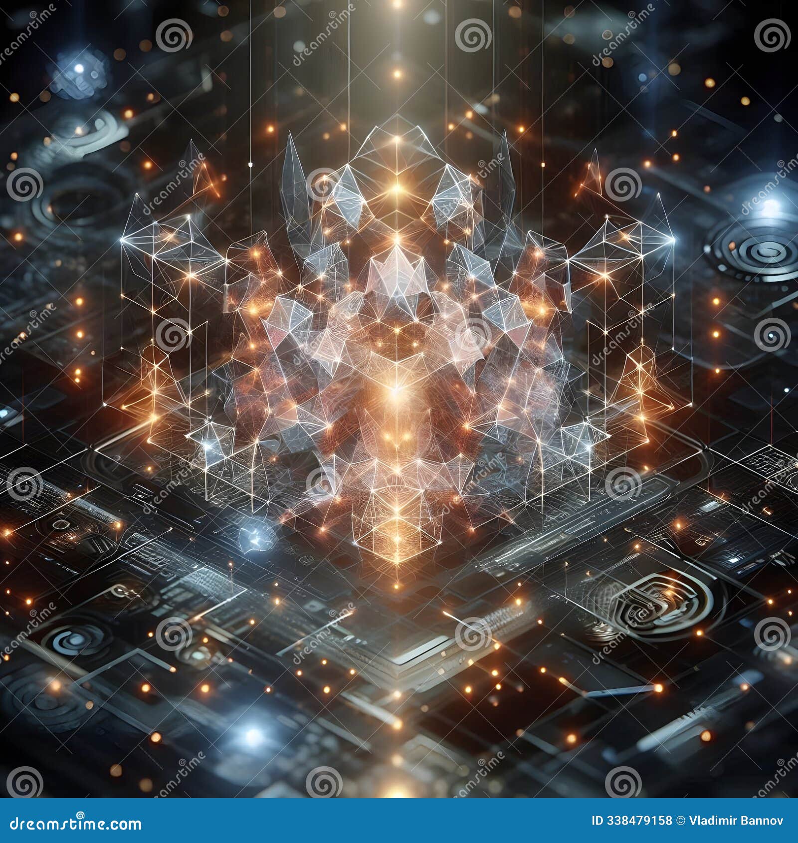 A Futuristic Supercomputer Visualizing Complex Data Stock Photography ...