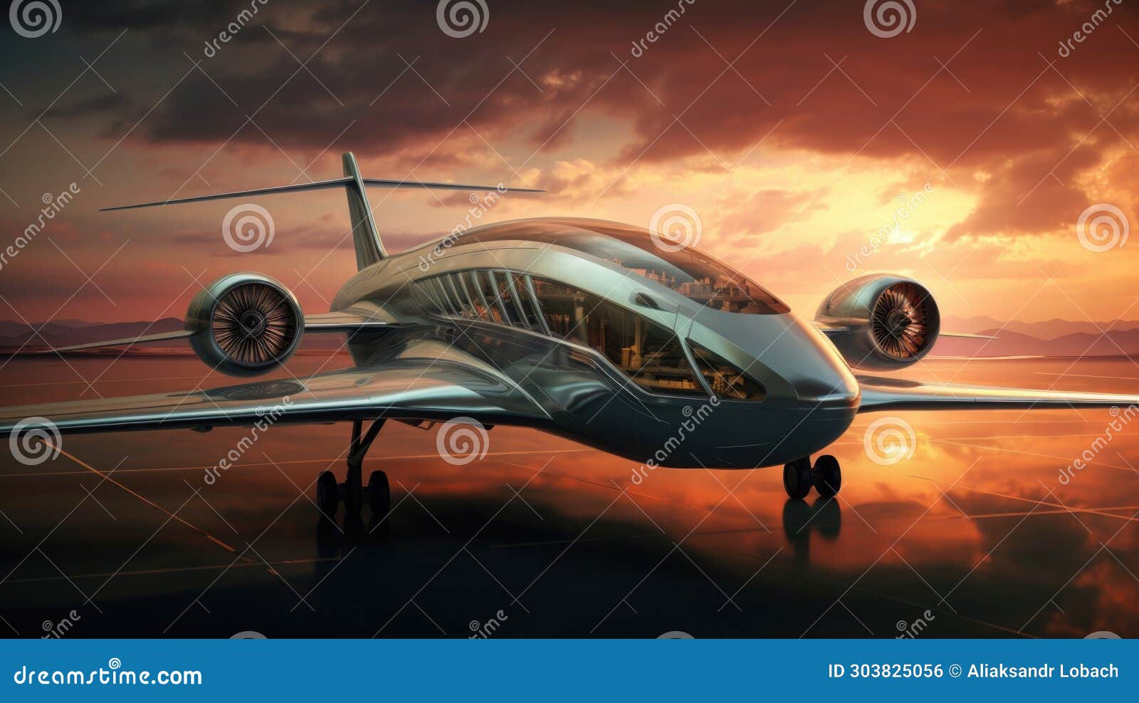 Futuristic Supersonic Jet Plane Flying At High Altitude In The Sky ...