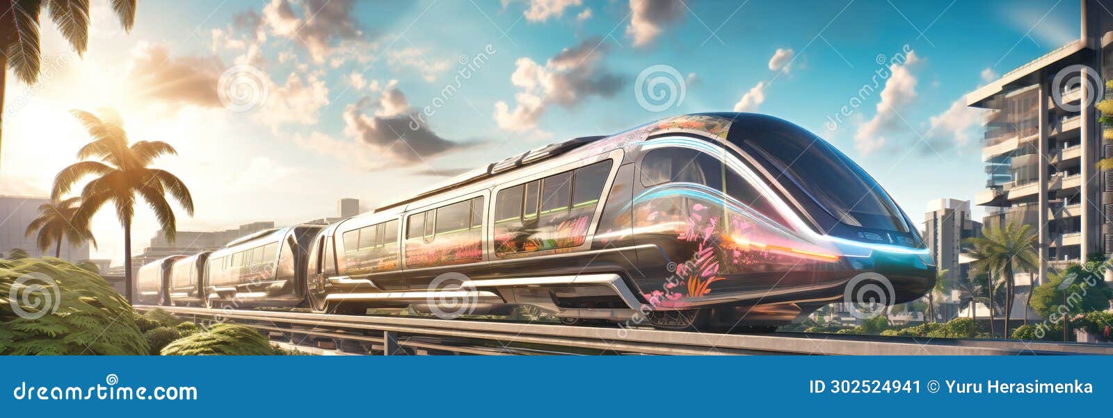 Futuristic Supersonic Train or Hyperloop Ultrasonic Train Capsule with ...