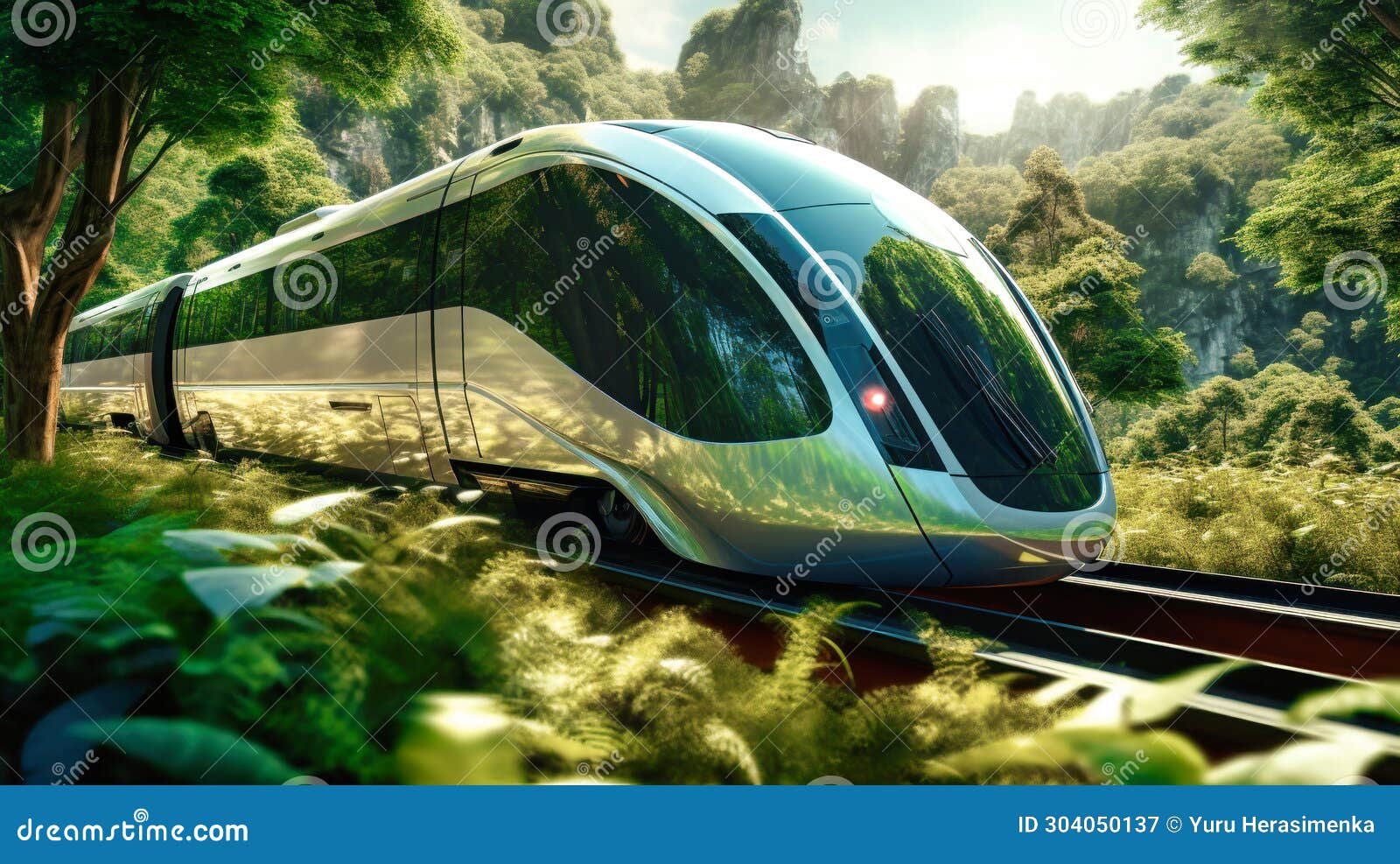 Futuristic Supersonic Train or Hyperloop Ultrasonic Train Capsule with ...