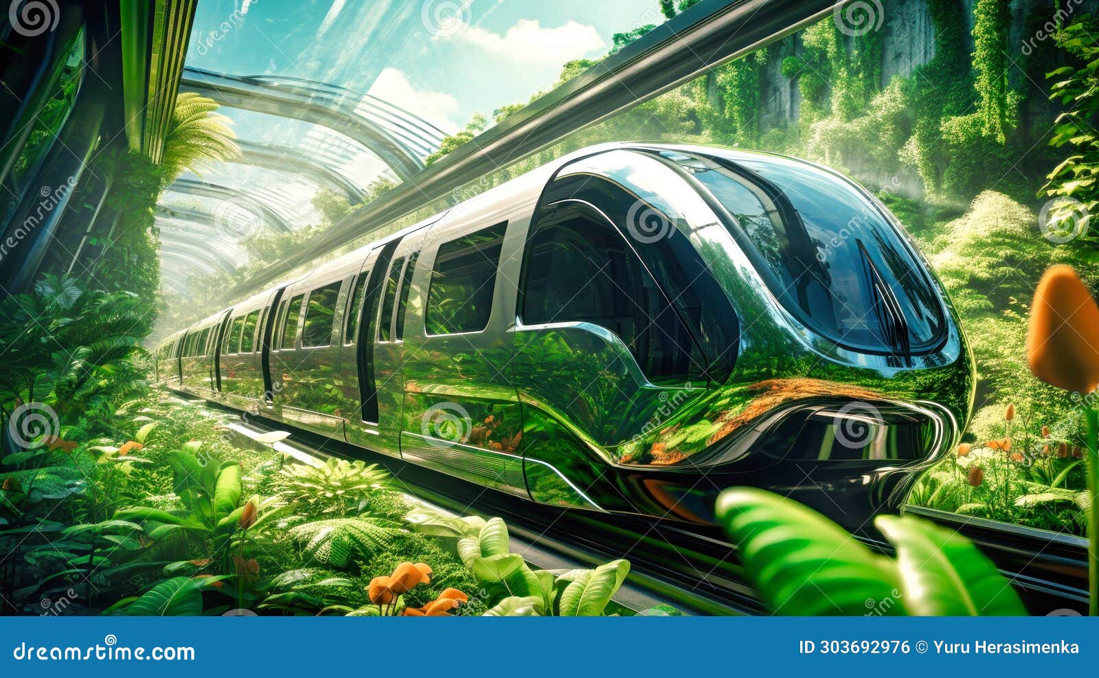 Futuristic Supersonic Train Or Hyperloop Ultrasonic Train Capsule With ...