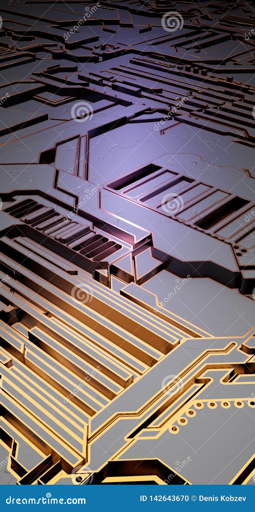 Futuristic Surface of Low-poly Elements and Parts. Illustration in the ...