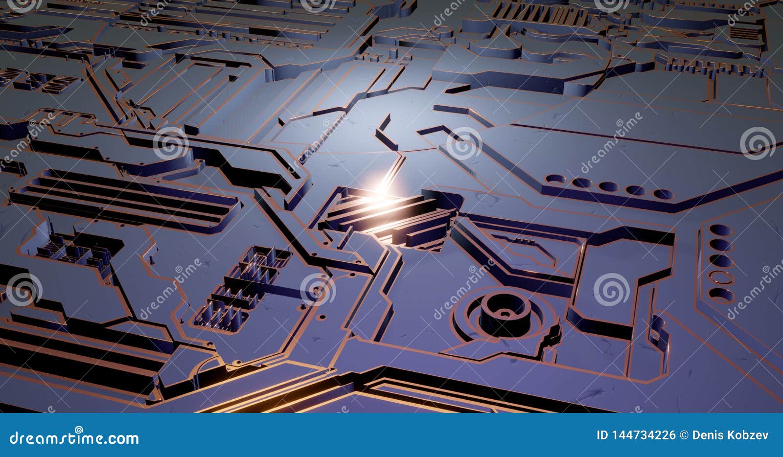Futuristic Surface of Low-poly Elements and Parts. Illustration in the ...