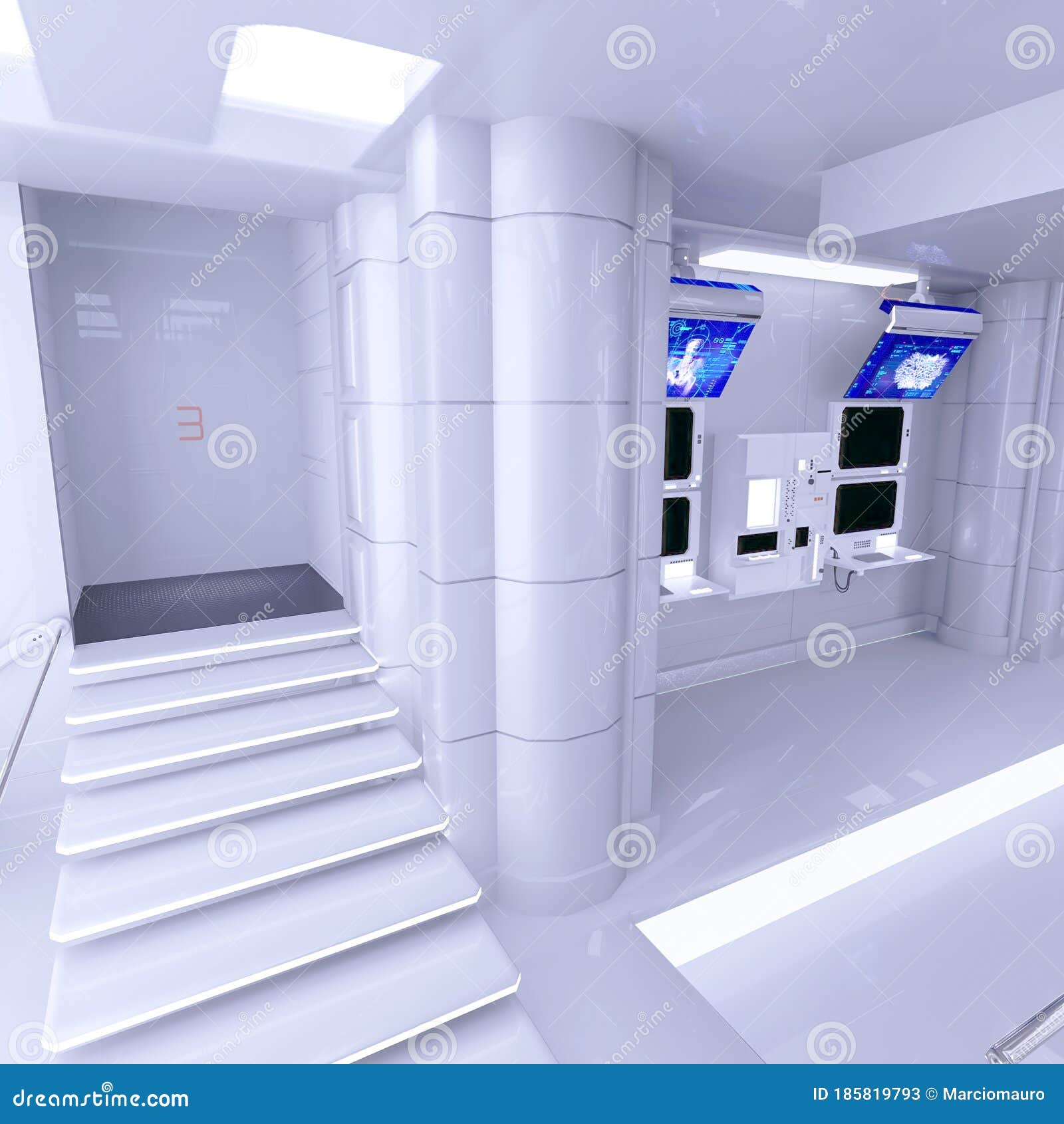 Futuristic surgery room stock illustration. Illustration of examination ...