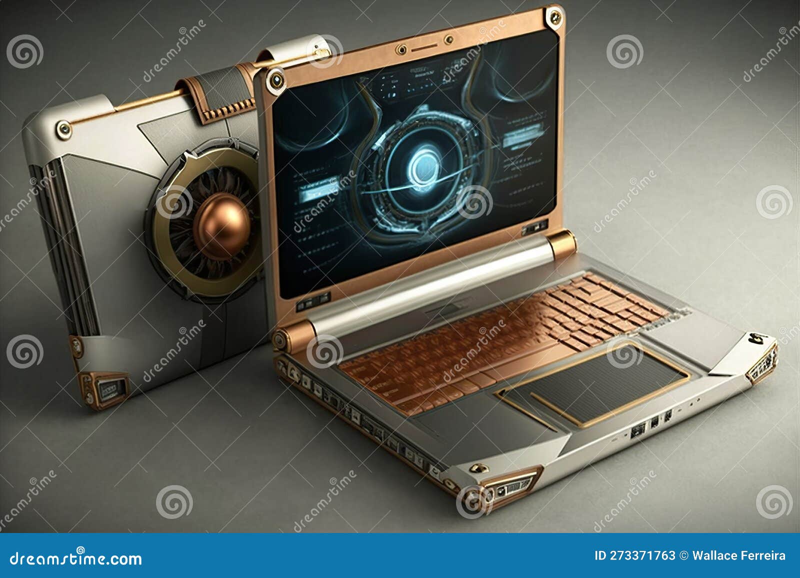 Futuristic Surrealistic Laptop Design. Generative AI. Stock ...