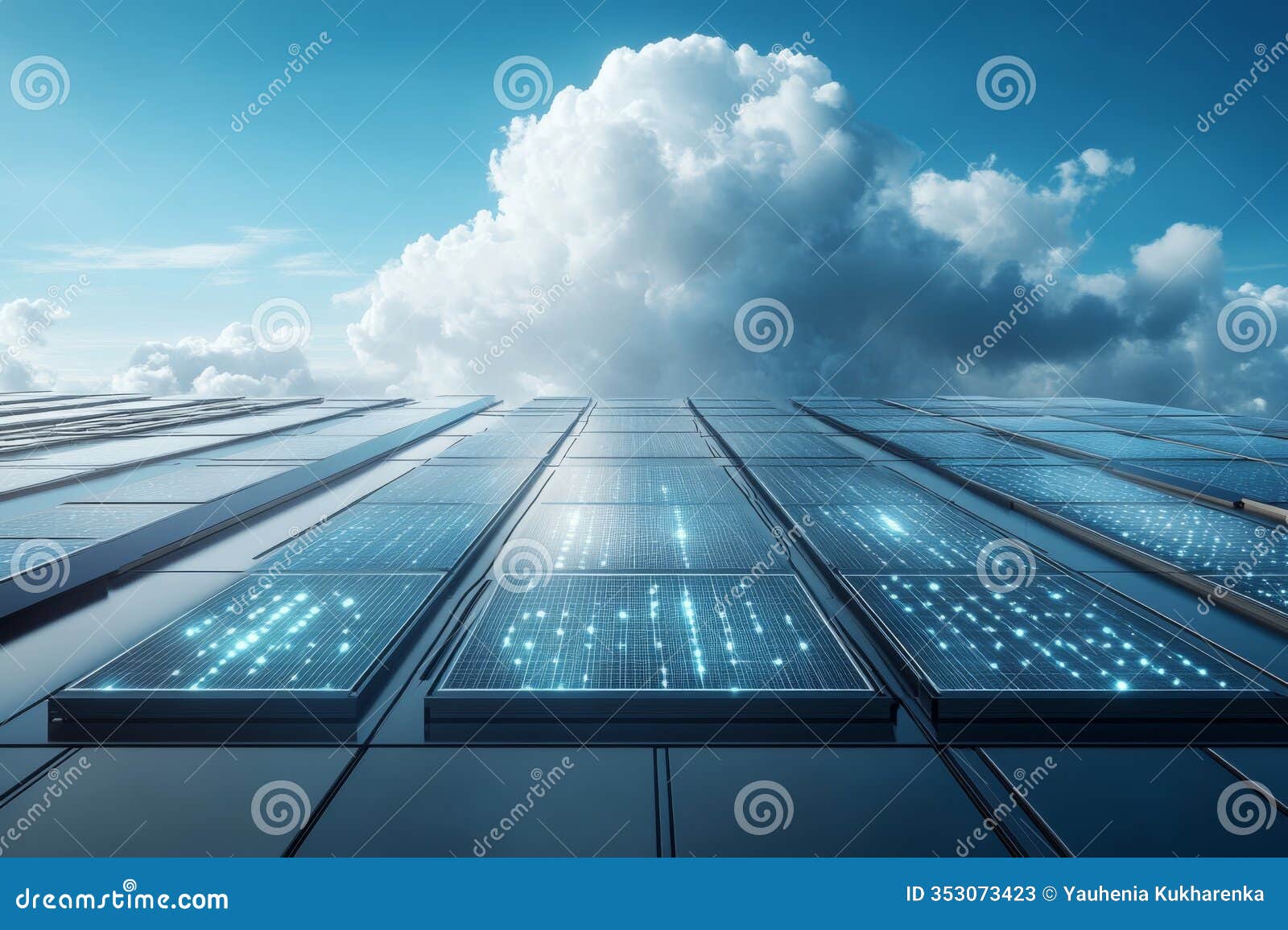 Futuristic Sustainable Data Center Design Stock Illustration ...