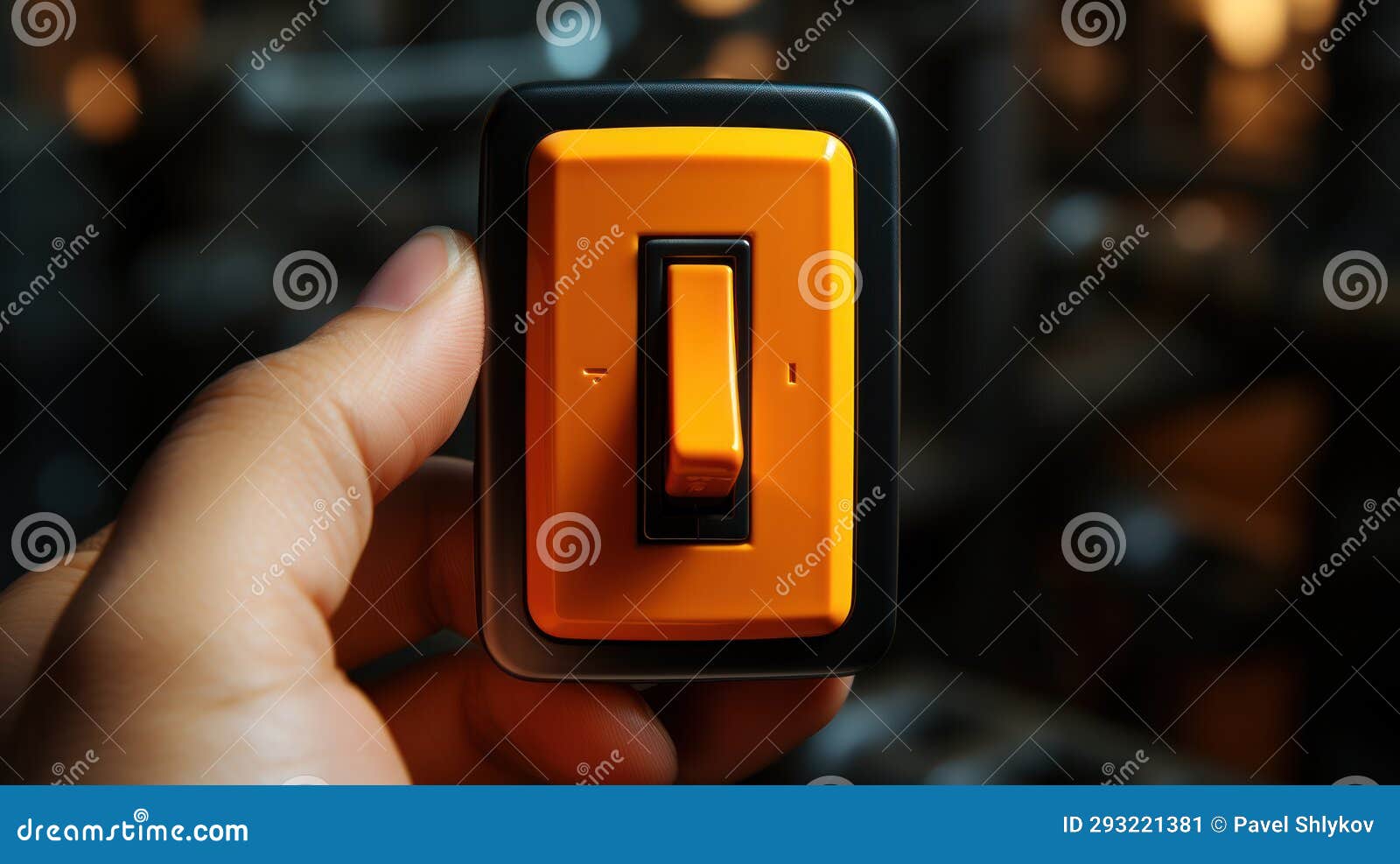 Futuristic Switch Button With Frame. Technology Background Cartoon ...