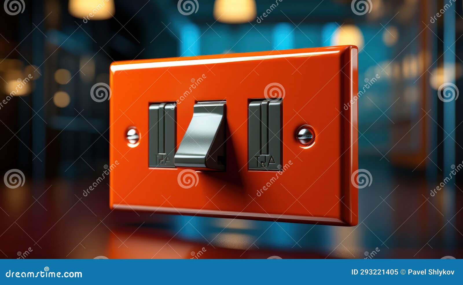 Futuristic Switch Gray on the Wall Plastic Mechanical Switch. Light ...